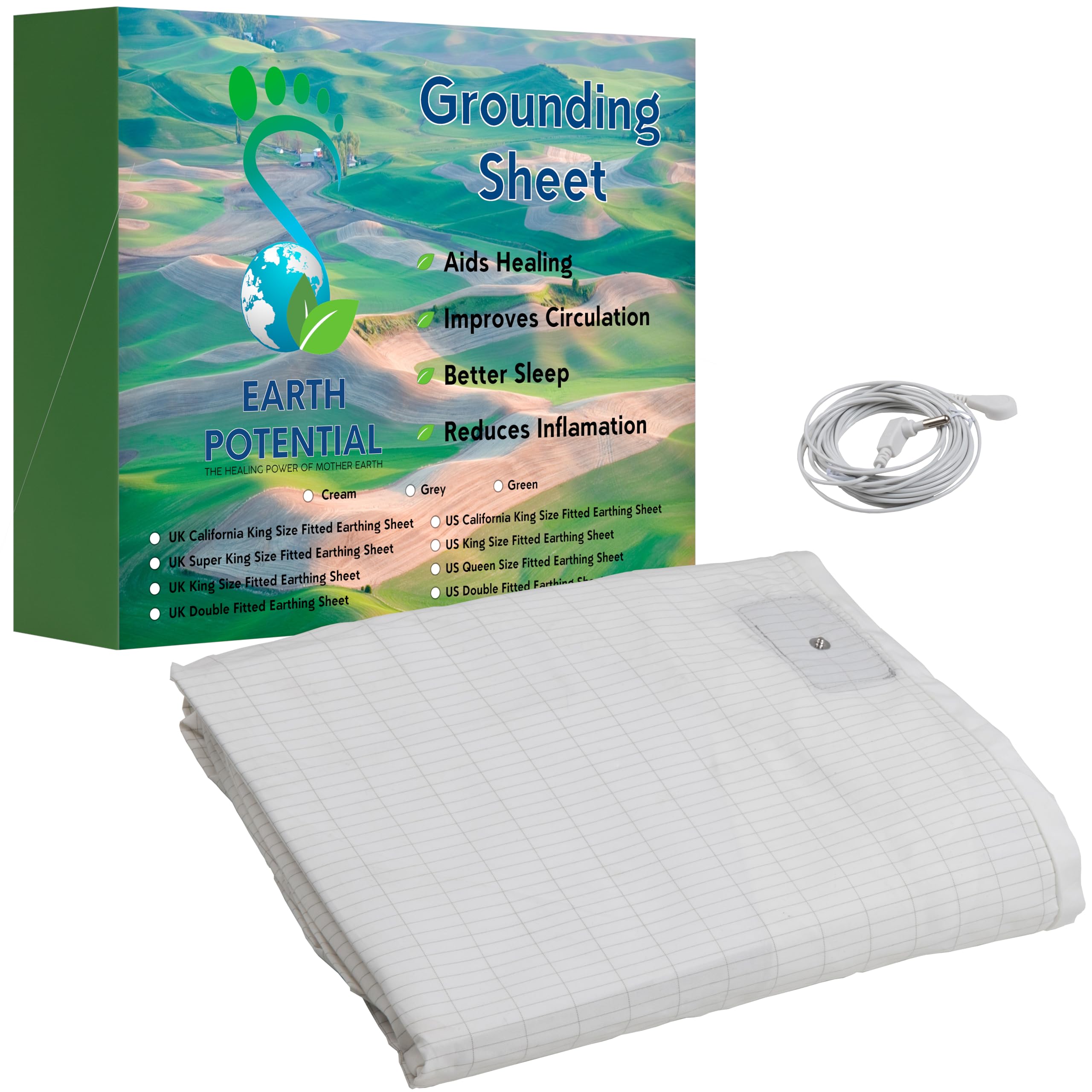 Earth Potential Earthing Grounding Fitted Queen Size Sheet Supplied 15 ...
