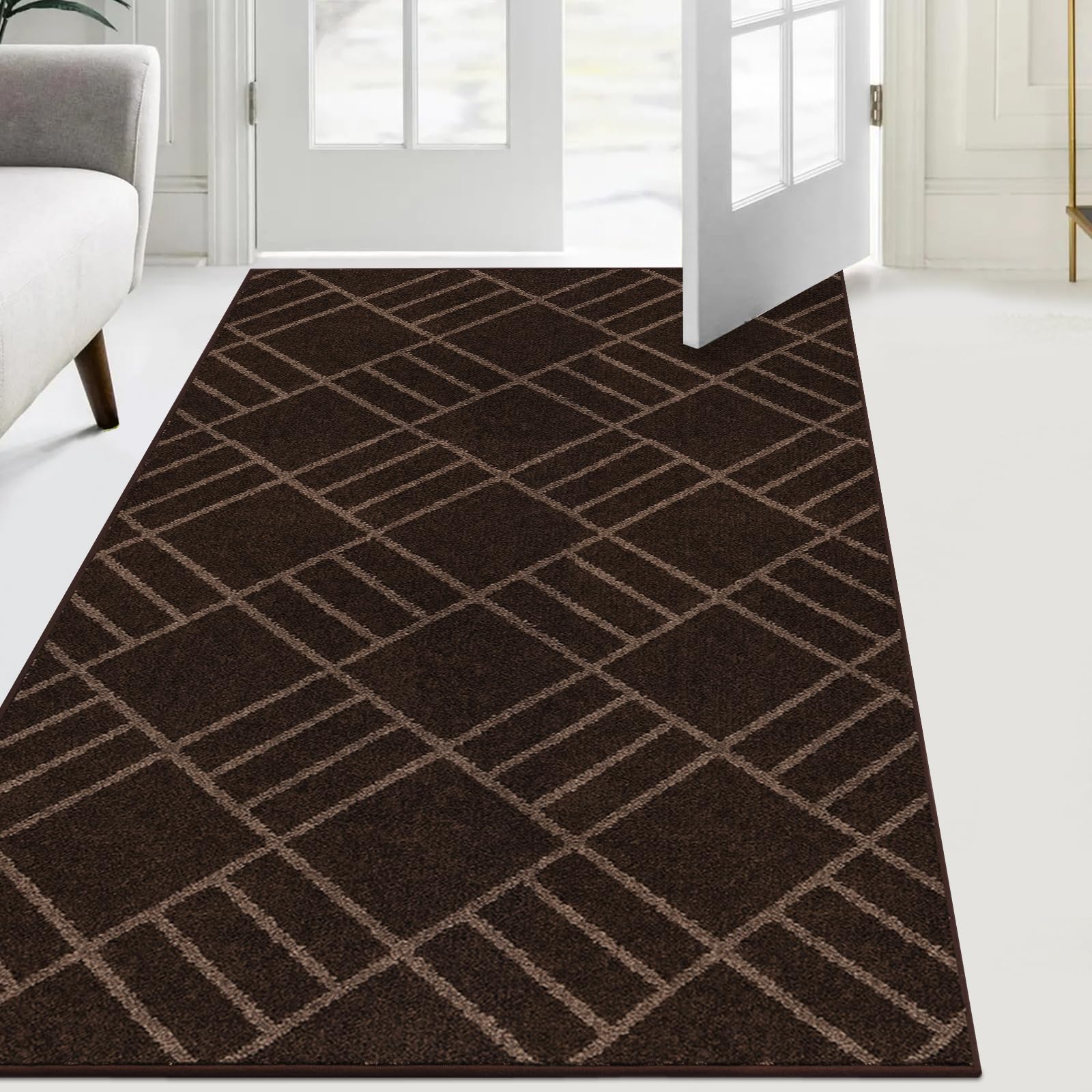 Amazon.com: DOMUSTEX Non Slip Entryway Rug 34" x 60", Dirt Trapper Door ...