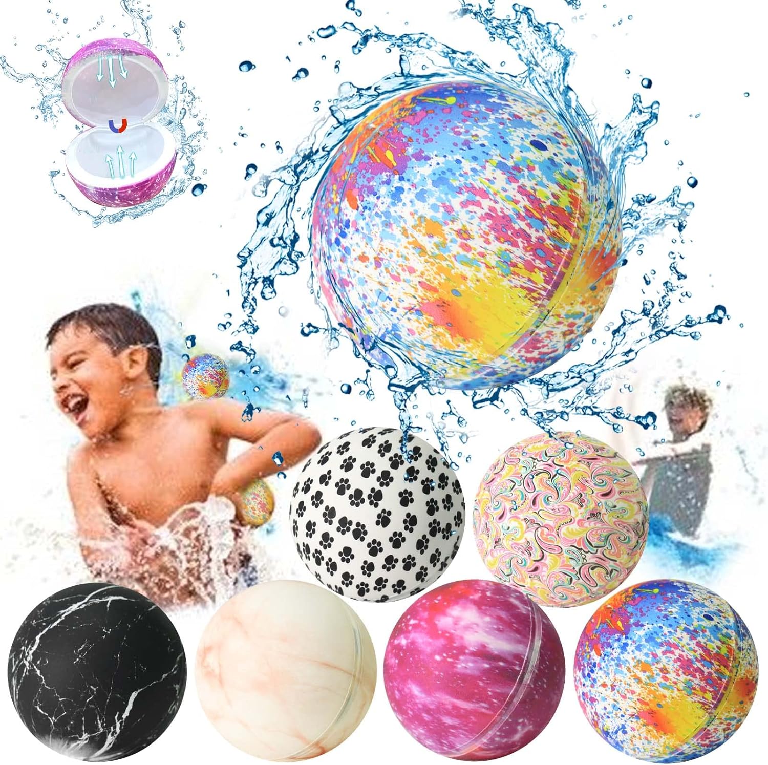 Amazon.com: Reusable Water Balloons Quick Fill Self-Sealing Water ...