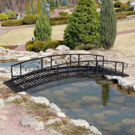 Amazon.com : Kinsuite Metal Garden Bridge - Arch Walkway with Side ...
