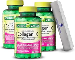 Amazon.com: Unique Bundle Store Spring Valley, Collagen Pills, 2,500 mg ...