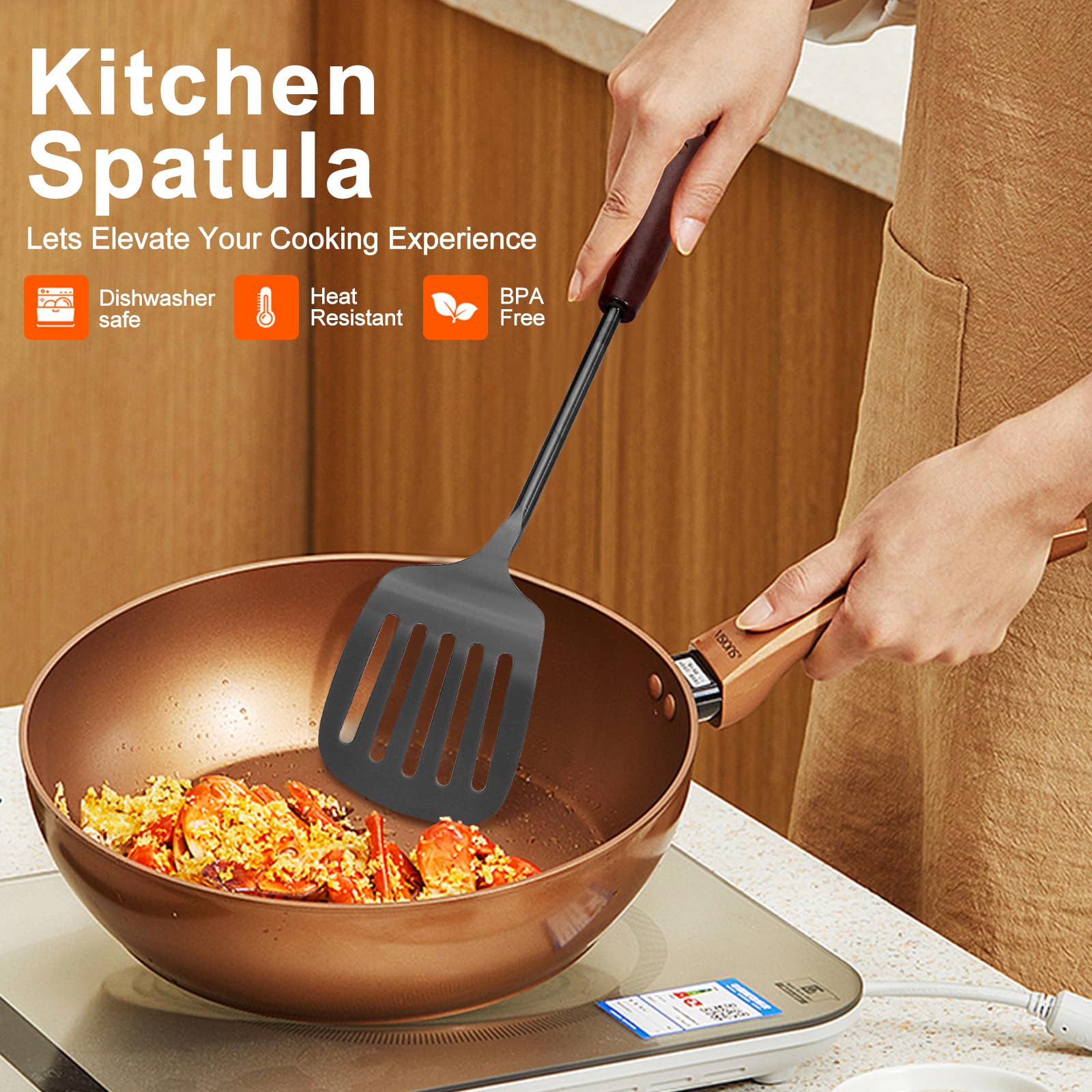 Snapklik.com : 15 Inch Large Metal Spatulas For Kitchen Use Cooking ...