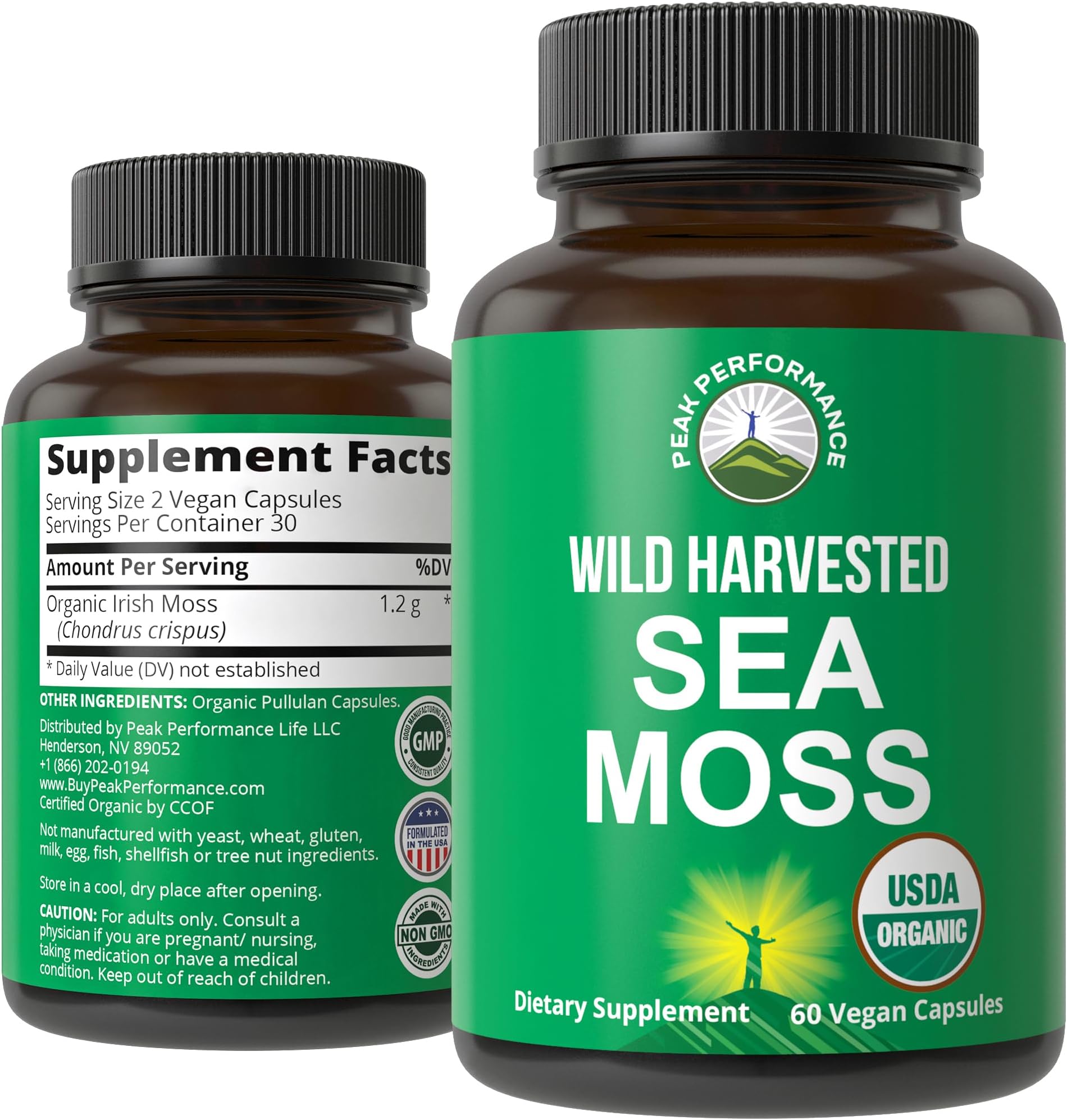 Amazon.com: Organic Sea Moss Capsules. Wild Harvested Sea Moss Raw ...
