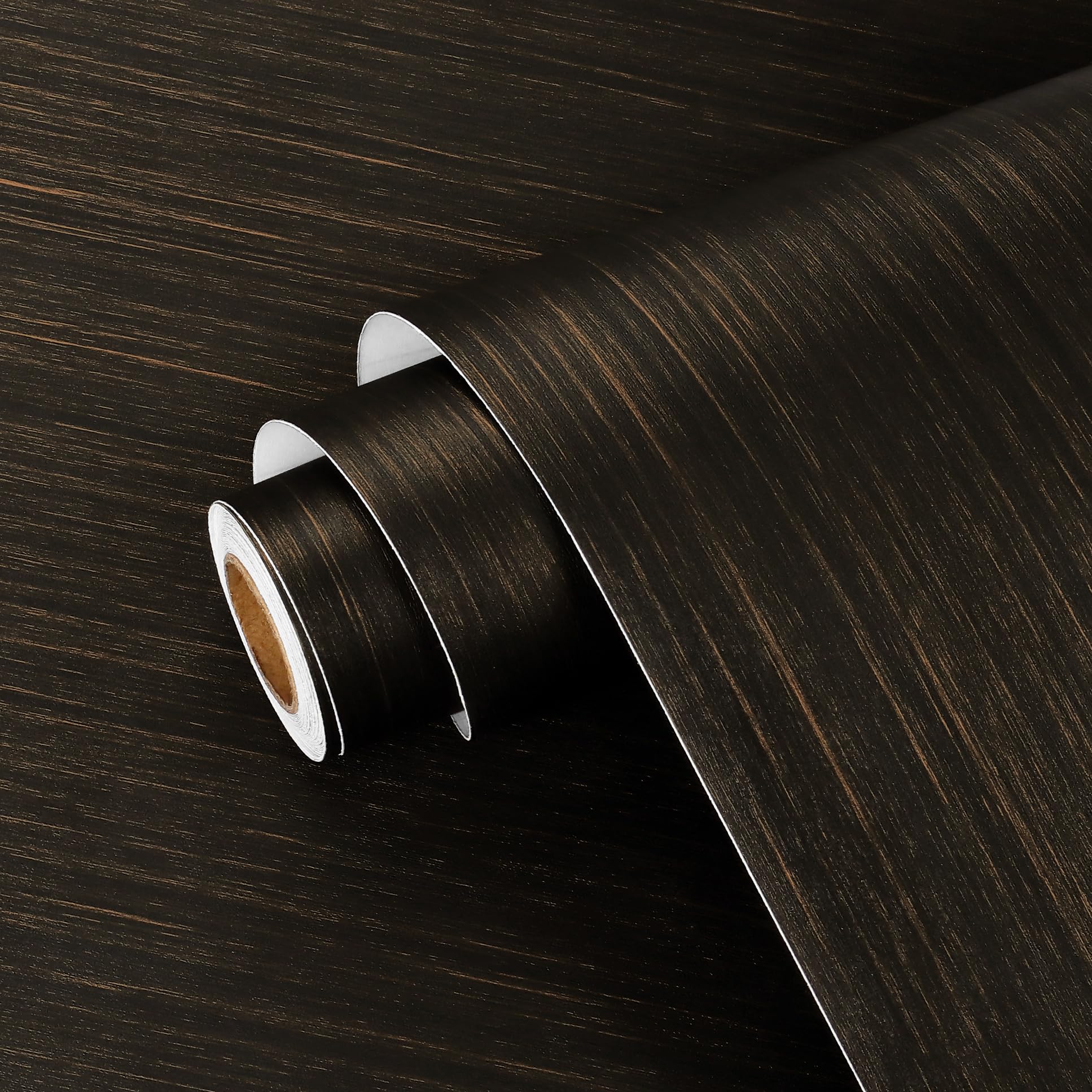 Wallercity Black Gold Peel and Stick Wallpaper Wood Grain Contact Paper ...