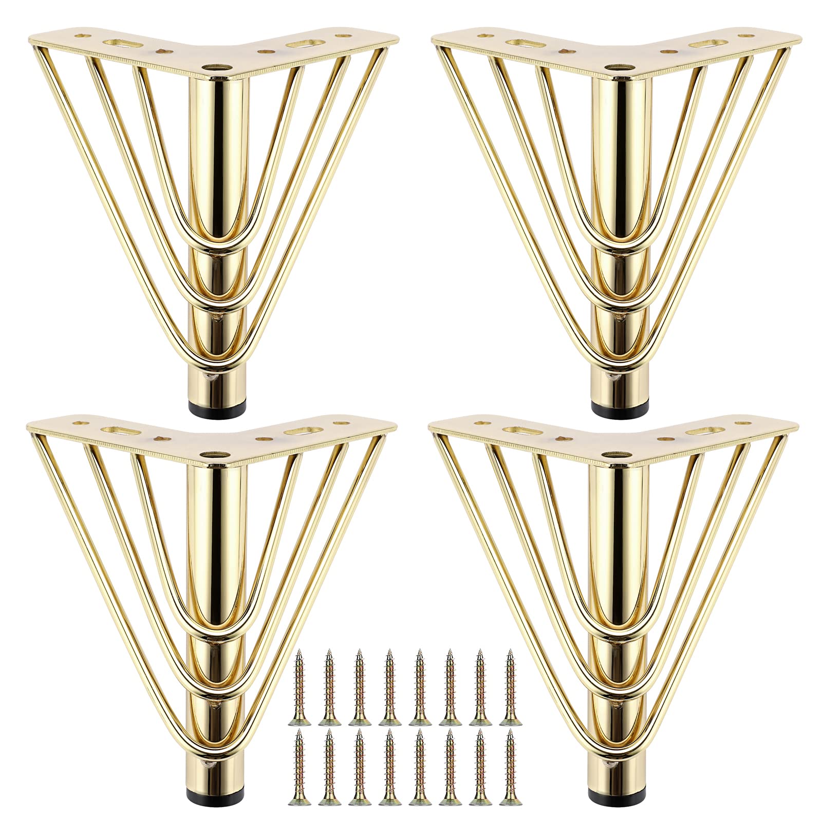 Buy SUMNACON Set of 4 Metal Furniture Legs 15CM Triangle Top Plate Feet ...