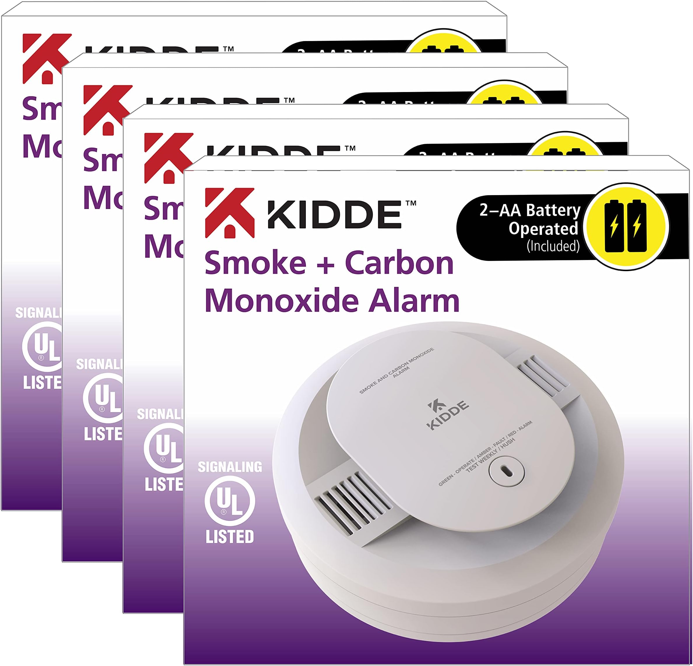 Kidde Smoke Detector, 10-Year Battery Powered, LED Warning Light ...