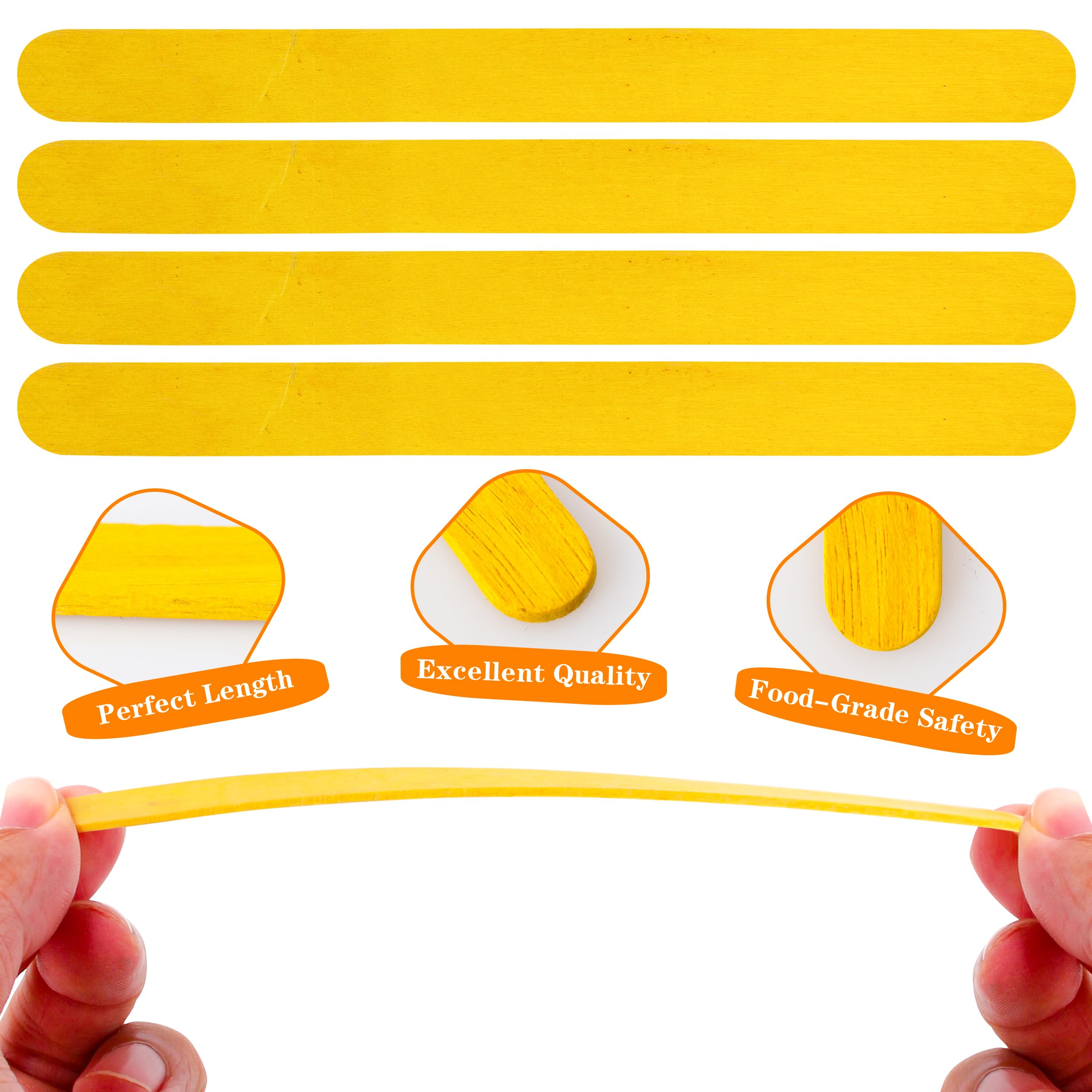 Snapklik.com : 100Pcs Jumbo Craft Sticks,Colored Wood Craft Sticks 6 ...