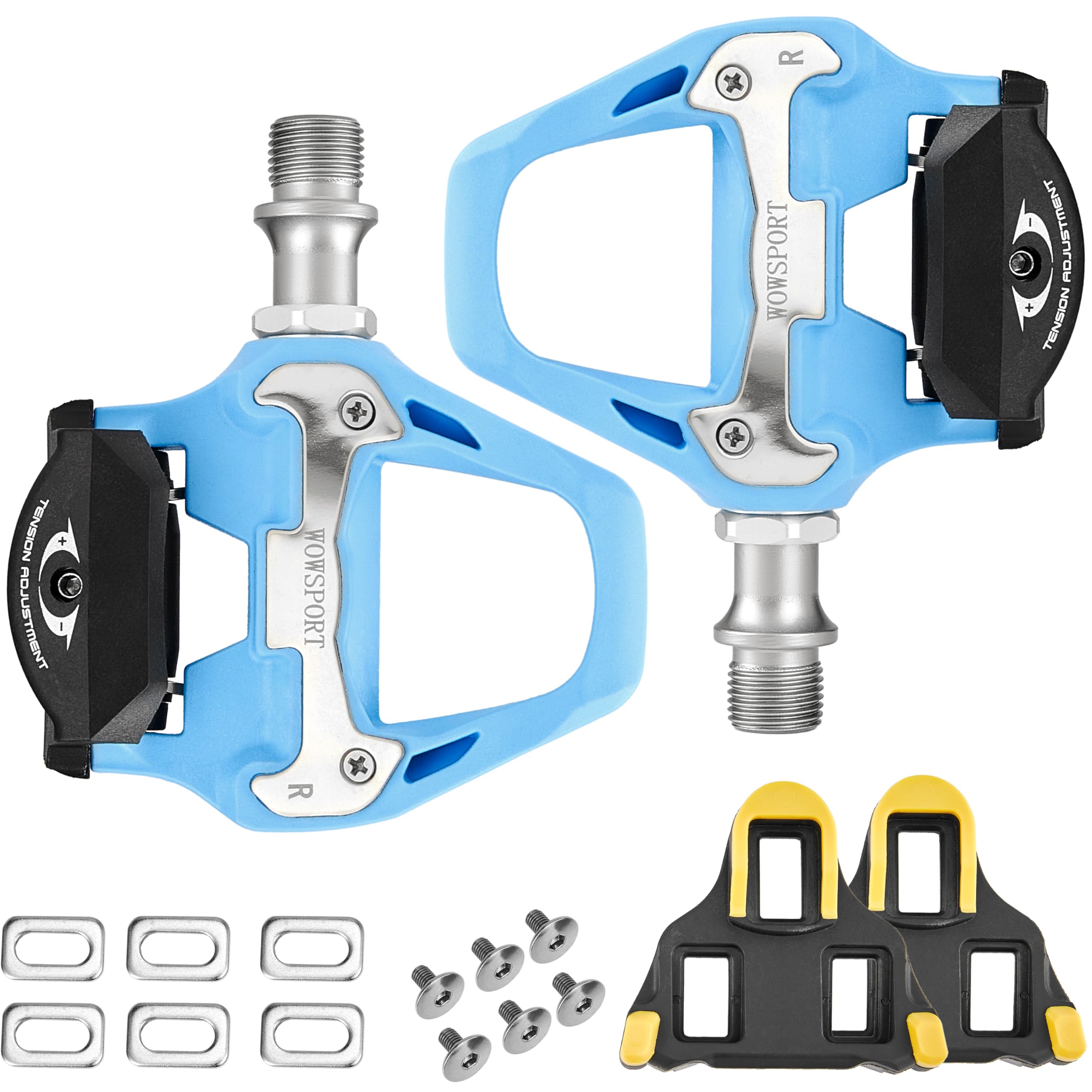 Snapklik.com : WOWSPORT Road Bike Pedals - Lightweight Clipless Pedals