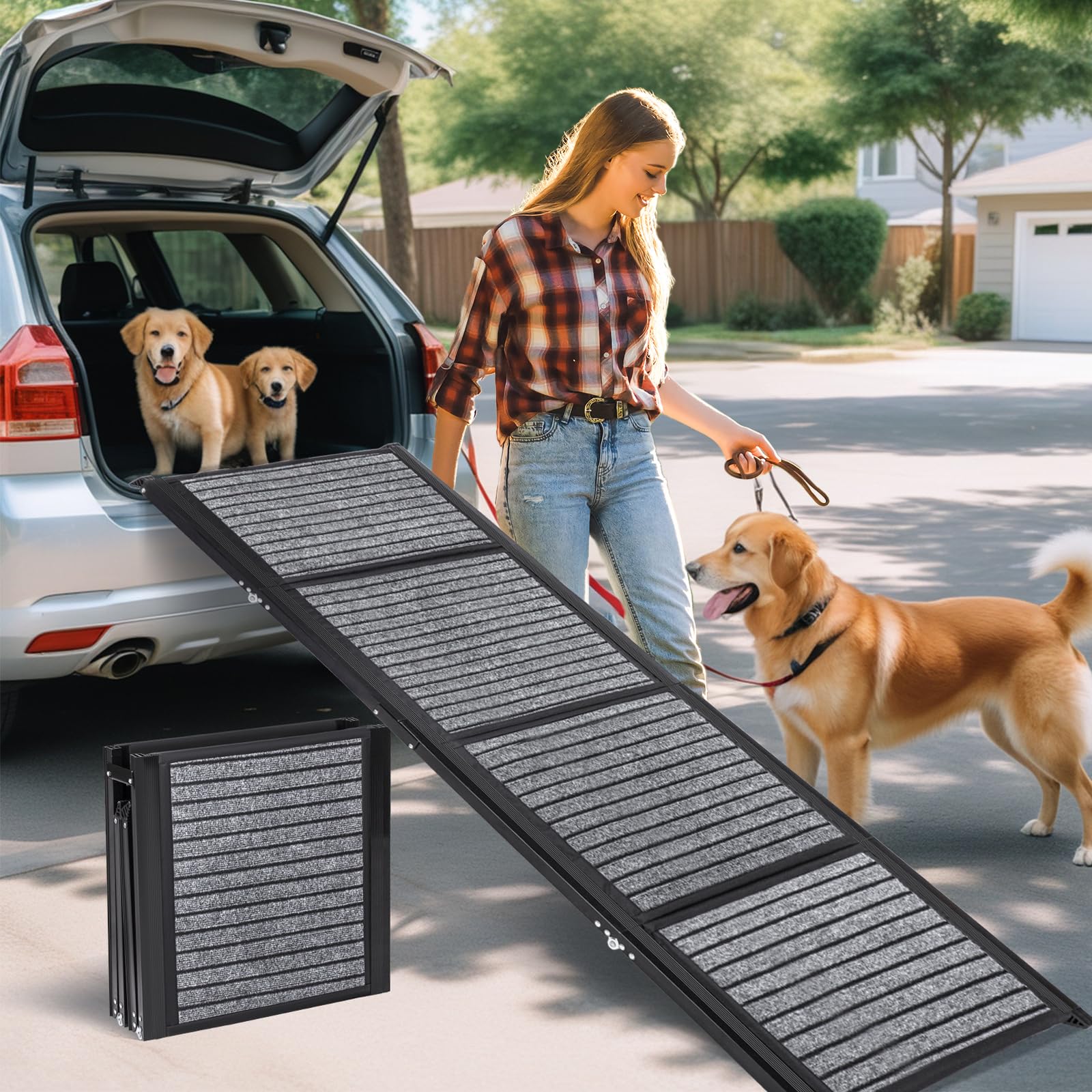 Longest 180cm & Widest 50cm Folding Dog Car Ramp for Large Dogs ...