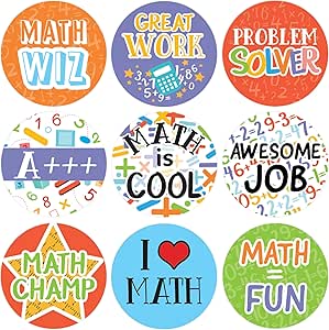 Amazon.com: Math Teacher Reward Stickers, Grading Stickers for Teachers ...