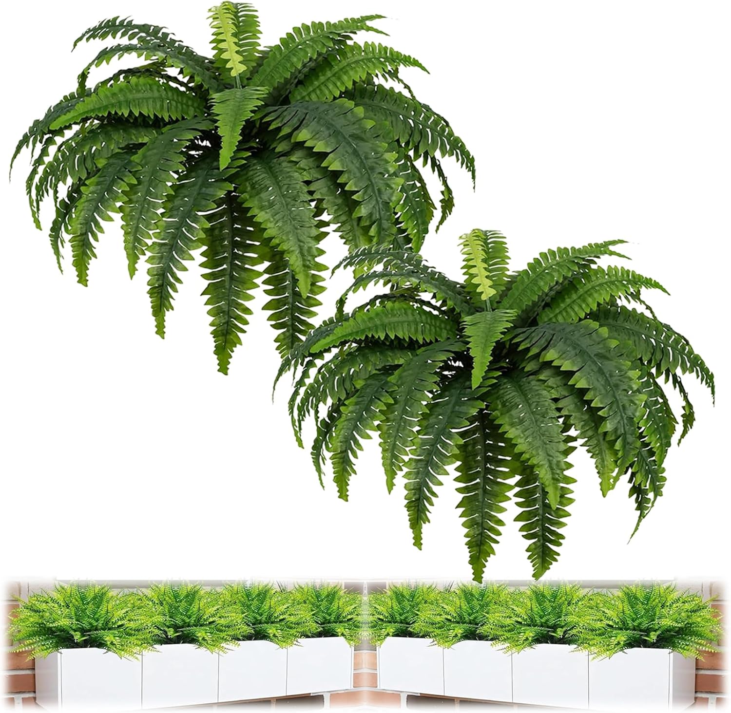 Beautyskinusa Extra Large UV Resistant Lifelike Artificial Boston Fern ...
