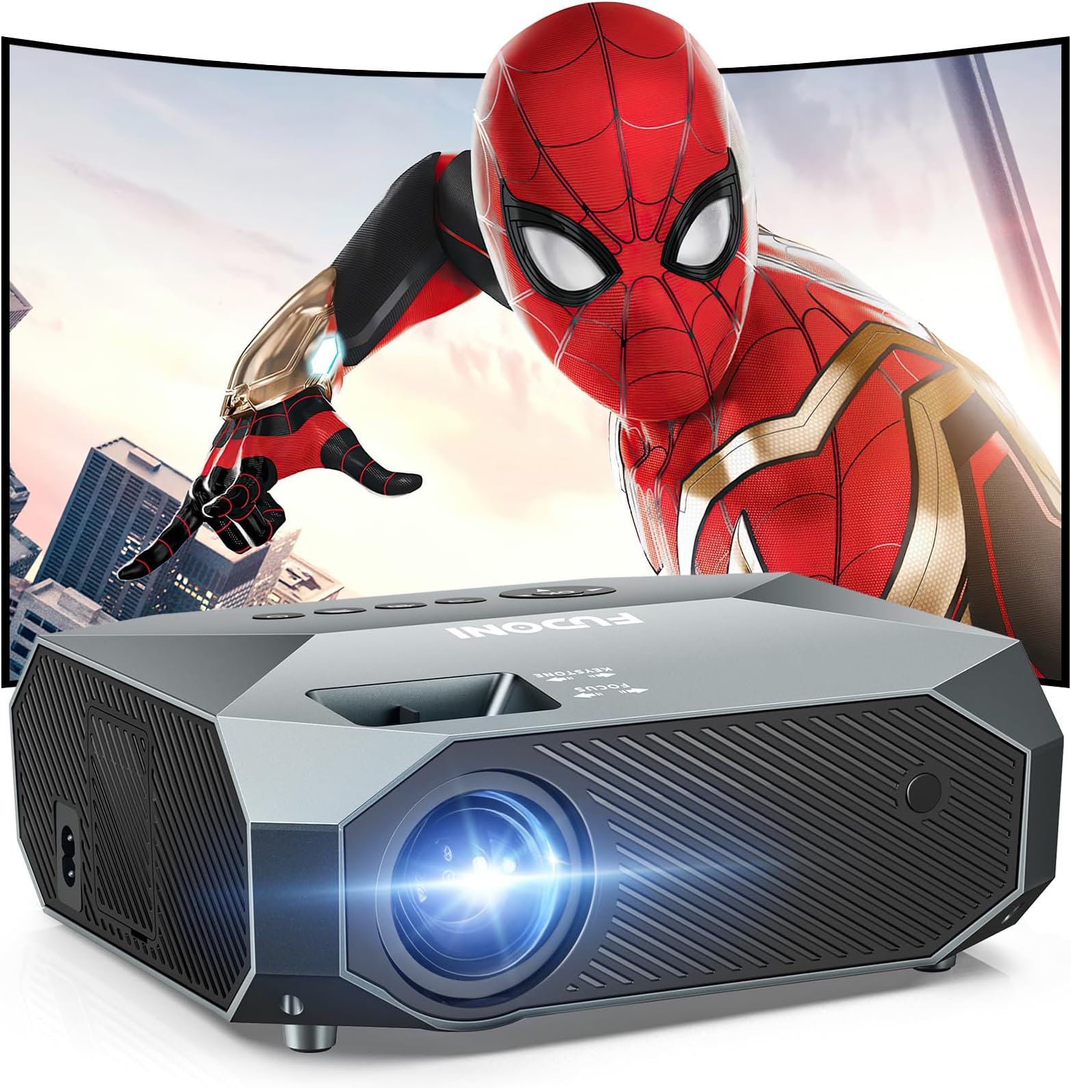 Amazon.com: FUDONI Projector with 5G WiFi and Bluetooth, 15000L Outdoor ...