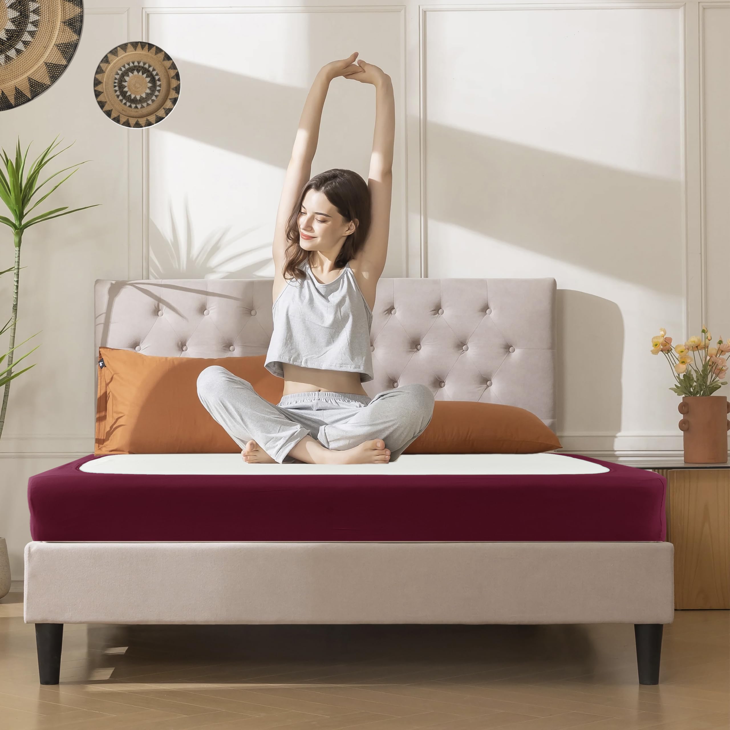 Decorative Box Spring Covers BOX SPRING COVER, LOGAN, NATURAL, QUEEN