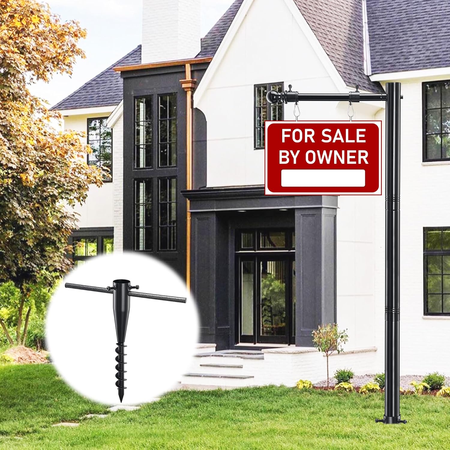 Real Estate Sign Post, 100 inch Realtor Yard Sign Post for Sale Signs ...