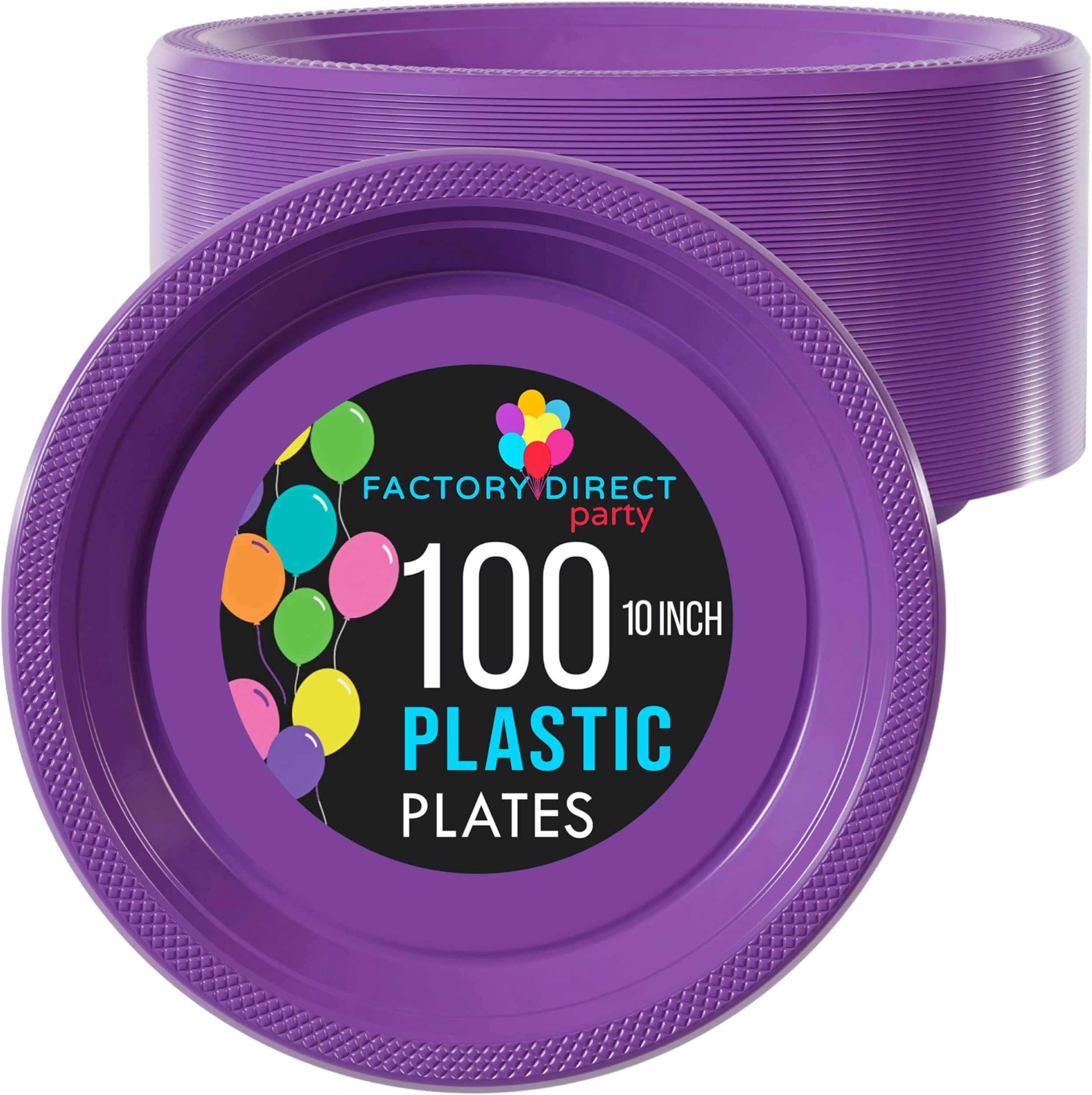 Amazon.com: Exquisite Purple Plastic Plates Disposable 10" Plastic ...