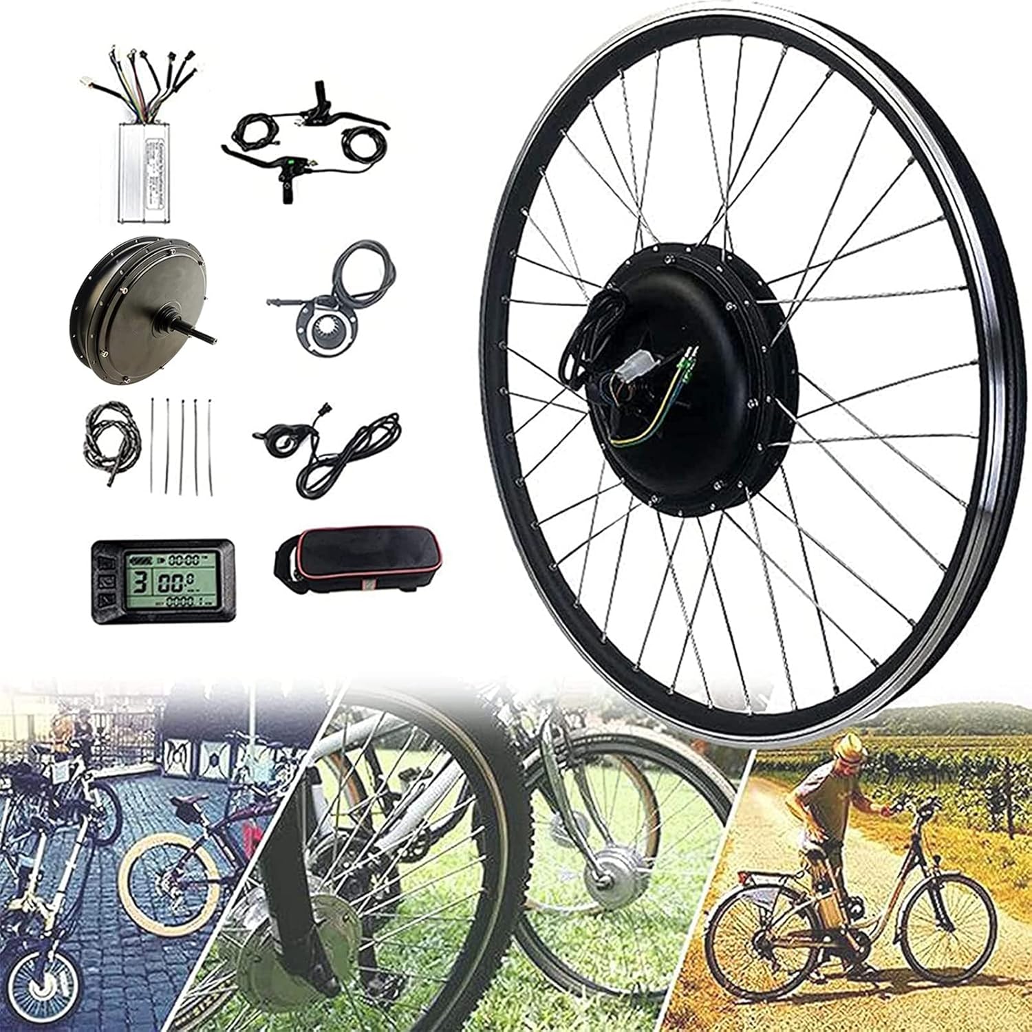 Amazon.com : ROGHA Kit-Electric Bike Kit, E-Bike Conversion Kit 48V ...