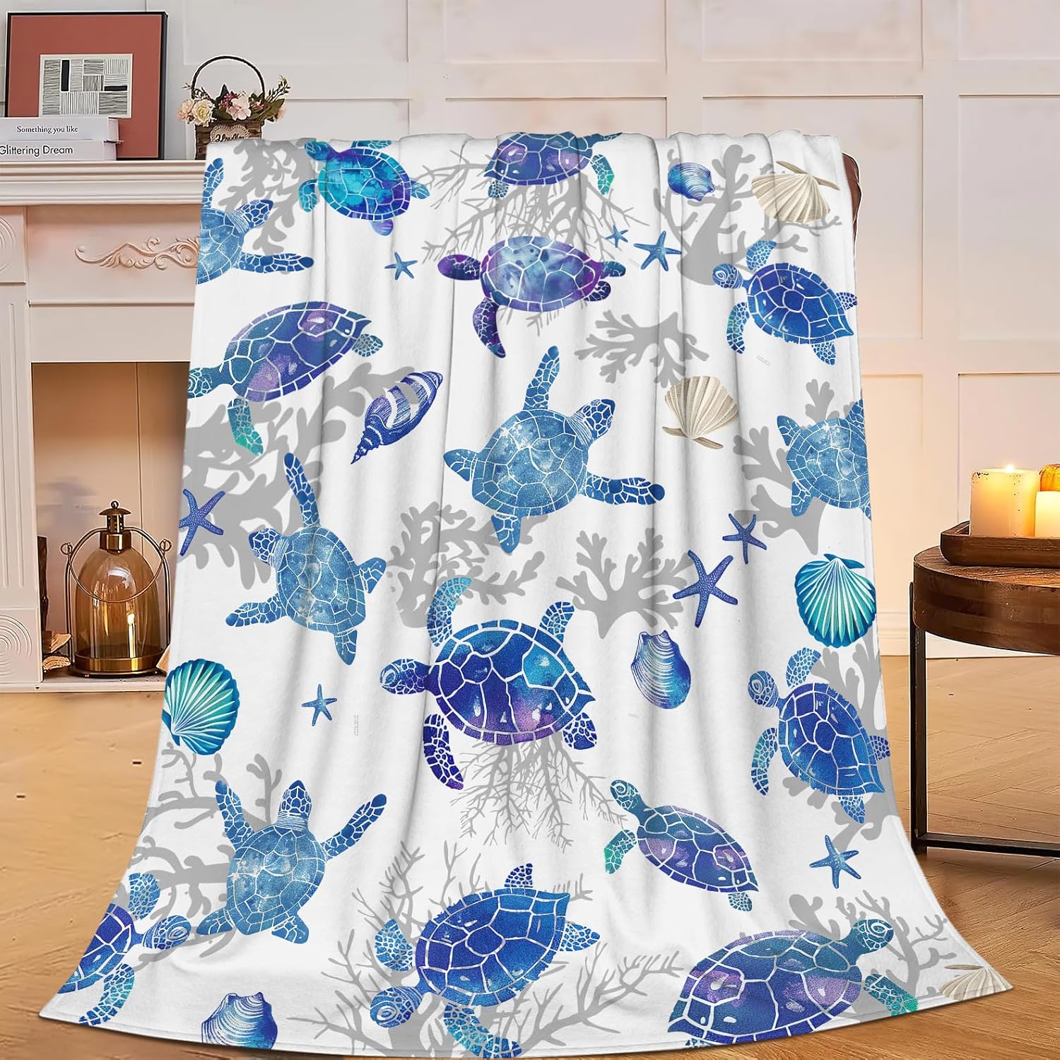 Amazon.com: Sea Turtle Blanket Ocean Fleece Throw Blanket Super Soft ...