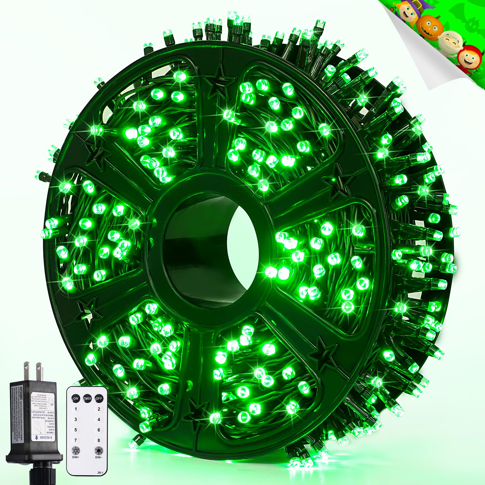 JMEXSUSS 400 LED Green Christmas Lights, 132ft String Lights Plug in ...
