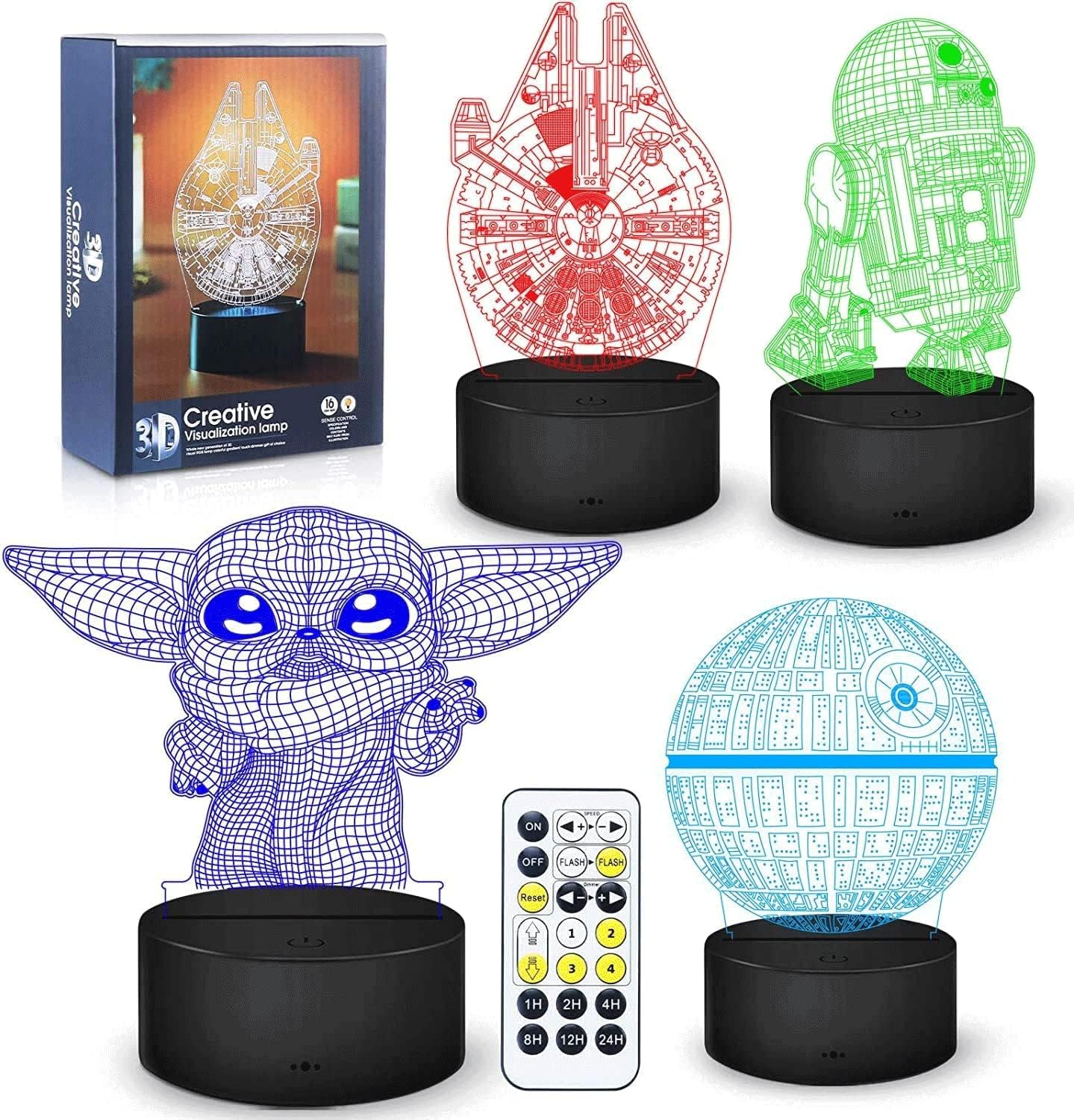 Star Wars Jedi Master Yoda Illuminated Resin Desk Lamp - Amazon.com