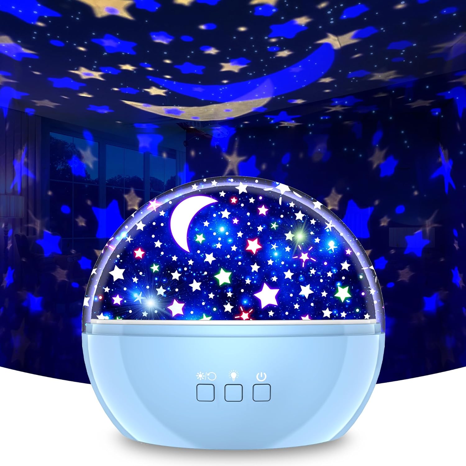 Proyector de estrellas con luz nocturna para niños, rotación de 360 ...
