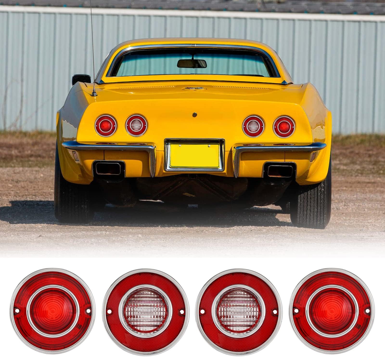 Amazon.com: 1409KMT Corvette C3 Tail Light - 4PCS Red Tail Lights ...