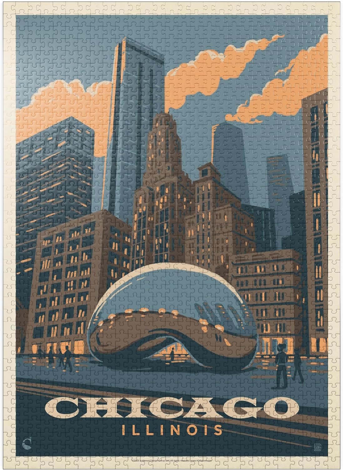 Amazon.com: MyPuzzle Chicago, IL: Magic Bean, Vintage Poster - Premium ...
