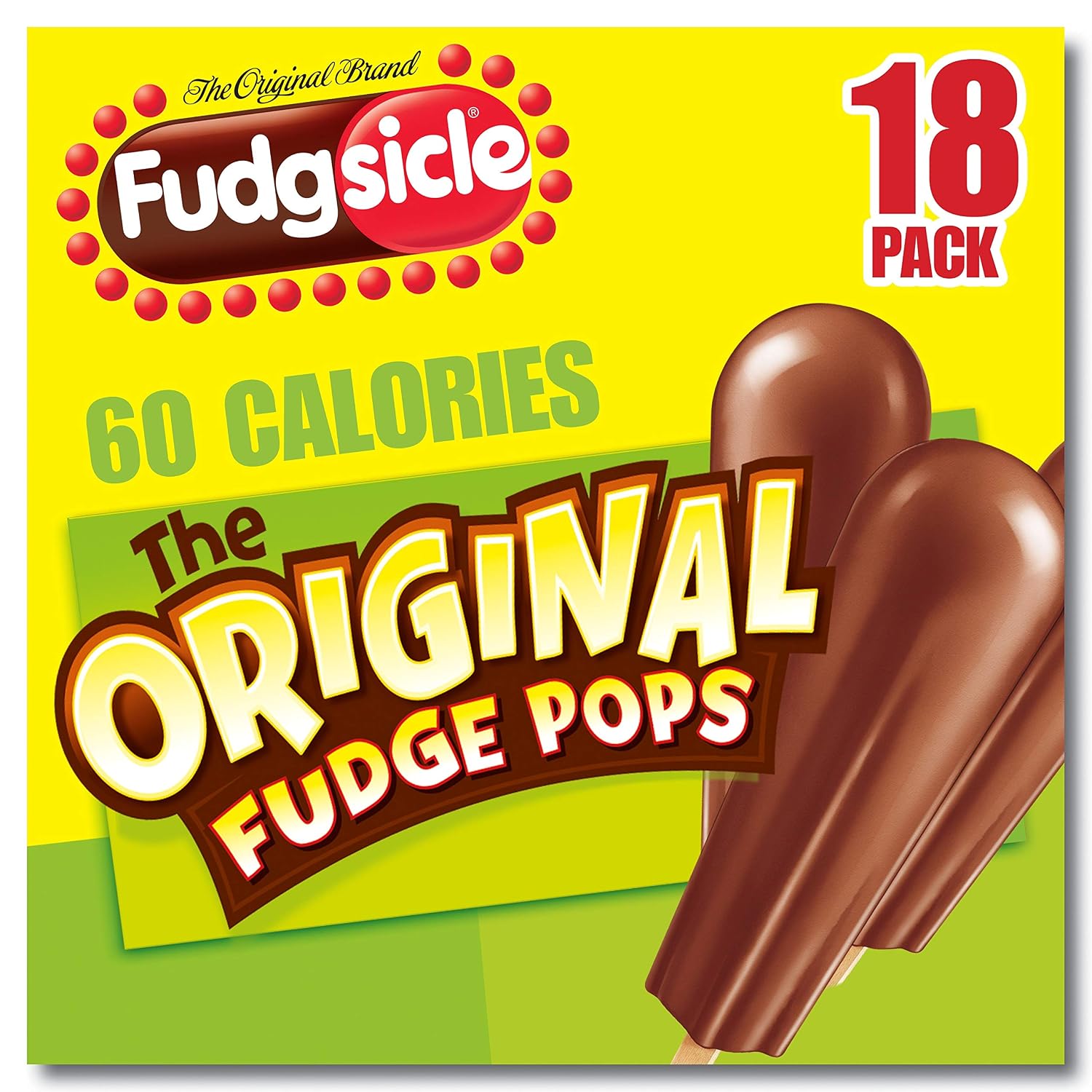 Amazon.com: Popsicle Fudgsicle, Low Fat Fudge Pops, 18 Count (Frozen ...