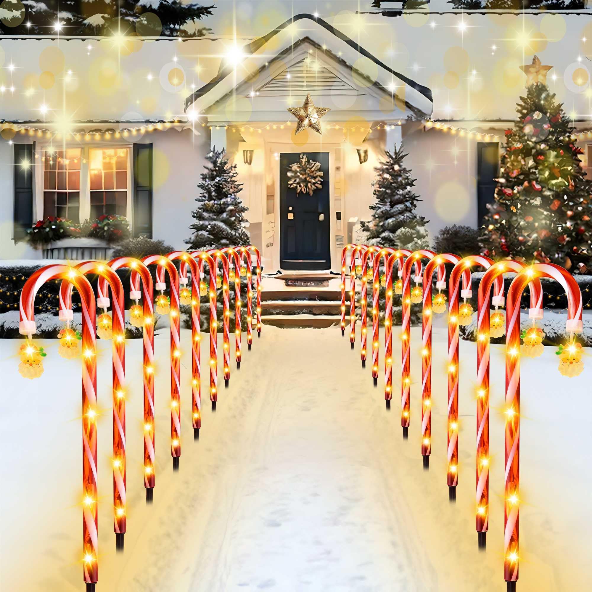 Tupkee Candy Cane Lights Decorations - Pre-Lit Pathway Christmas Lights ...