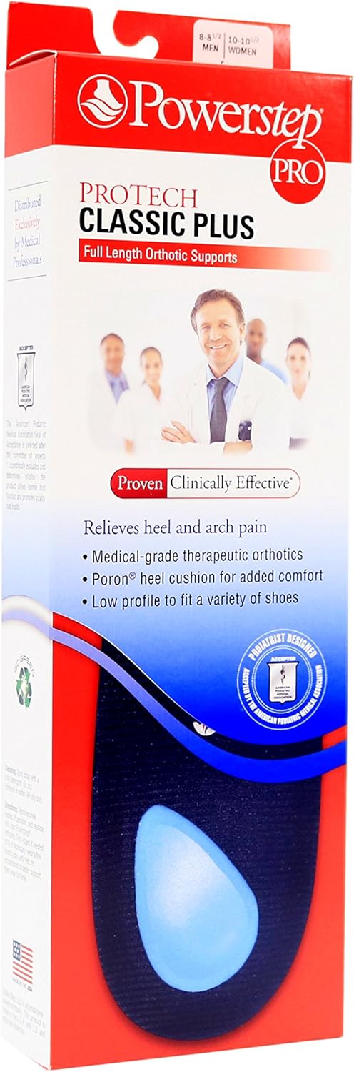 Powerstep Protech Classic Plus Full Length Insoles, Mens 8/8.5 - Womens ...