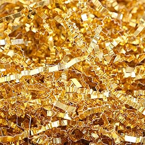 HAPPY POTATO 0.5 LB Gold Shredded Paper for Gift Box, Crinkle Cut Paper ...