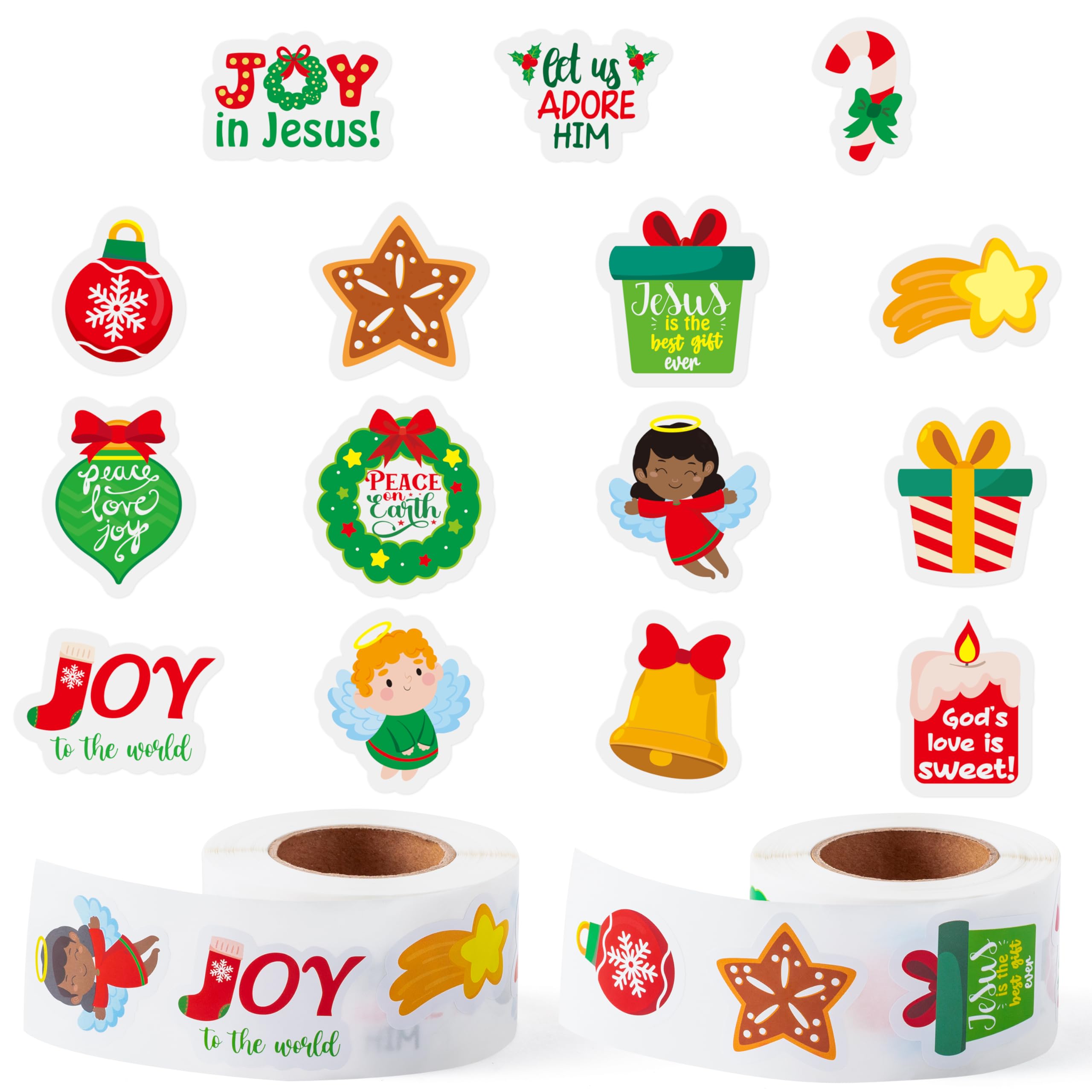 Snapklik.com : 1000pcs Religious Christmas Sticker Rolls, 16 Designs ...