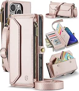 Amazon.com: Strapurs Crossbody Wallet Case Compatible with iPhone 16 Pro Max RFID Blocking 10 ...