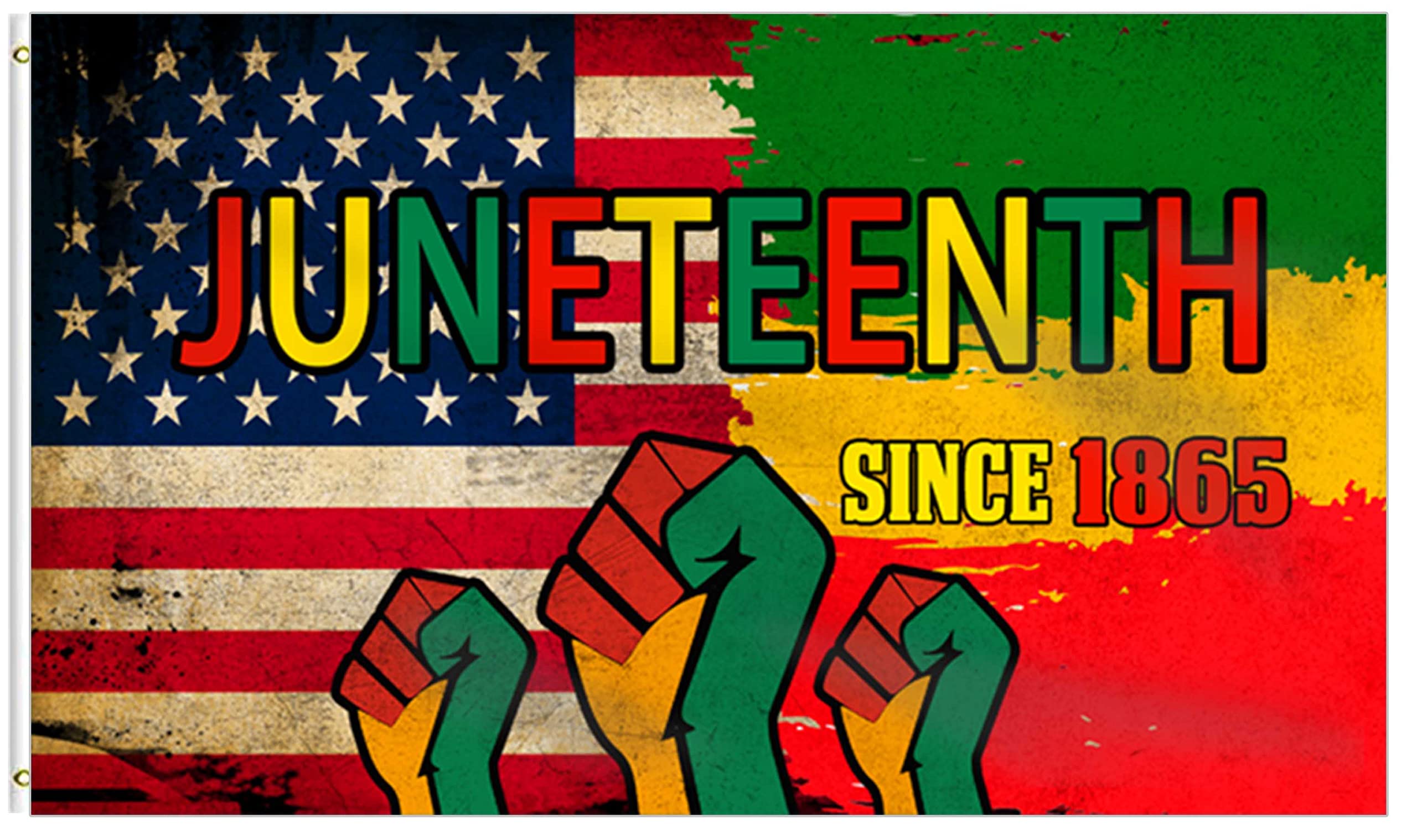 Amazon.com : HHERCICIM Juneteenth Day June 19th 1865 Flag 3x5 Ft ...