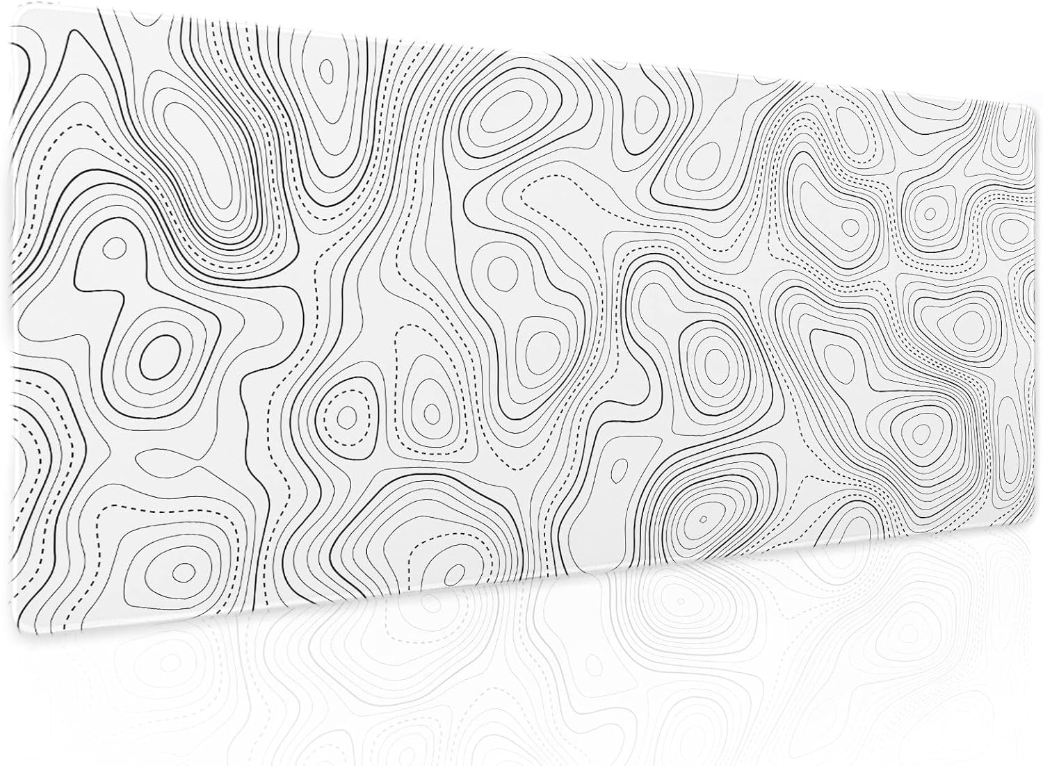 Amazon.com : Topographic Contour White Gaming Mouse Pad XL Geographic ...