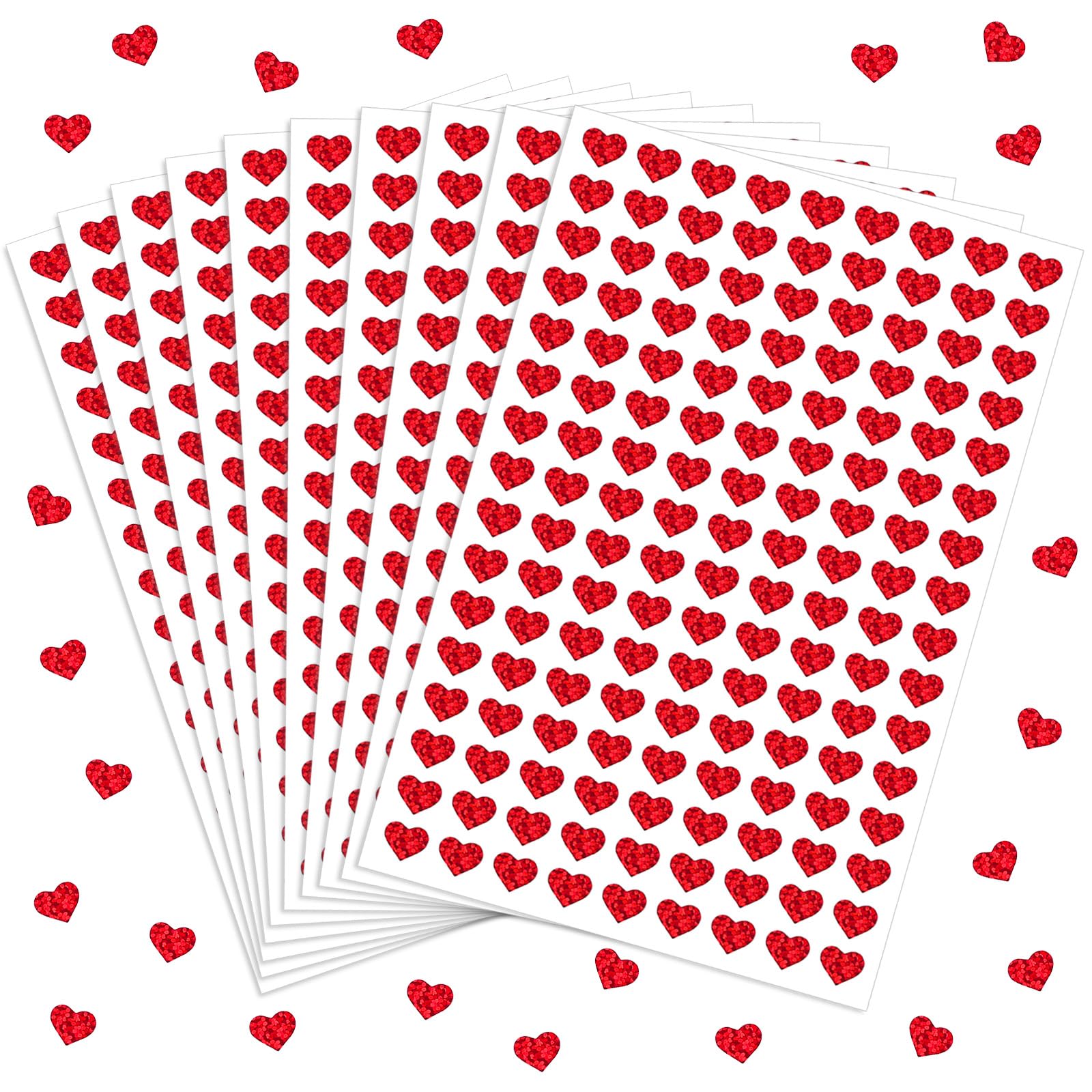 Amazon.com: Whaline 2016Pcs Valentine’s Day Stickers Mini Red Heart ...