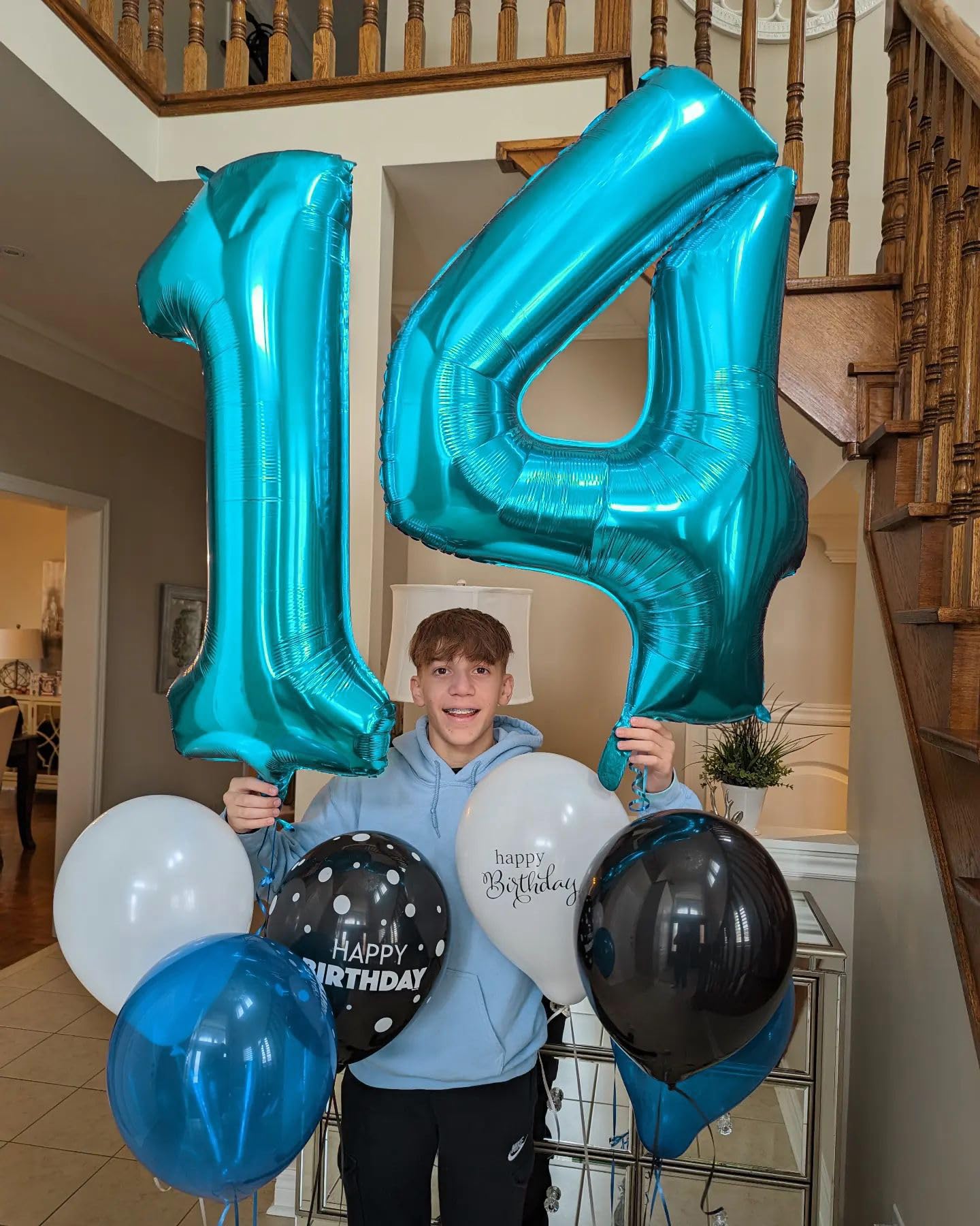 Snapklik.com : 4 Balloon, Blue Number Balloons 40 Inch, 4th Blue Party ...