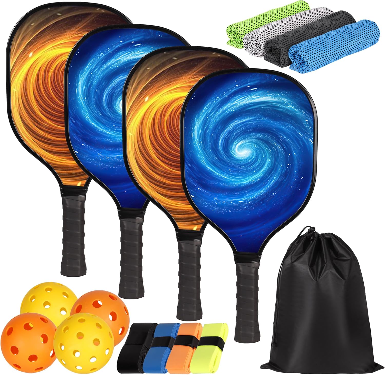 Amazon.com : Pickleball Paddles Set of 4 - Wood Pickleball Set with 4 ...