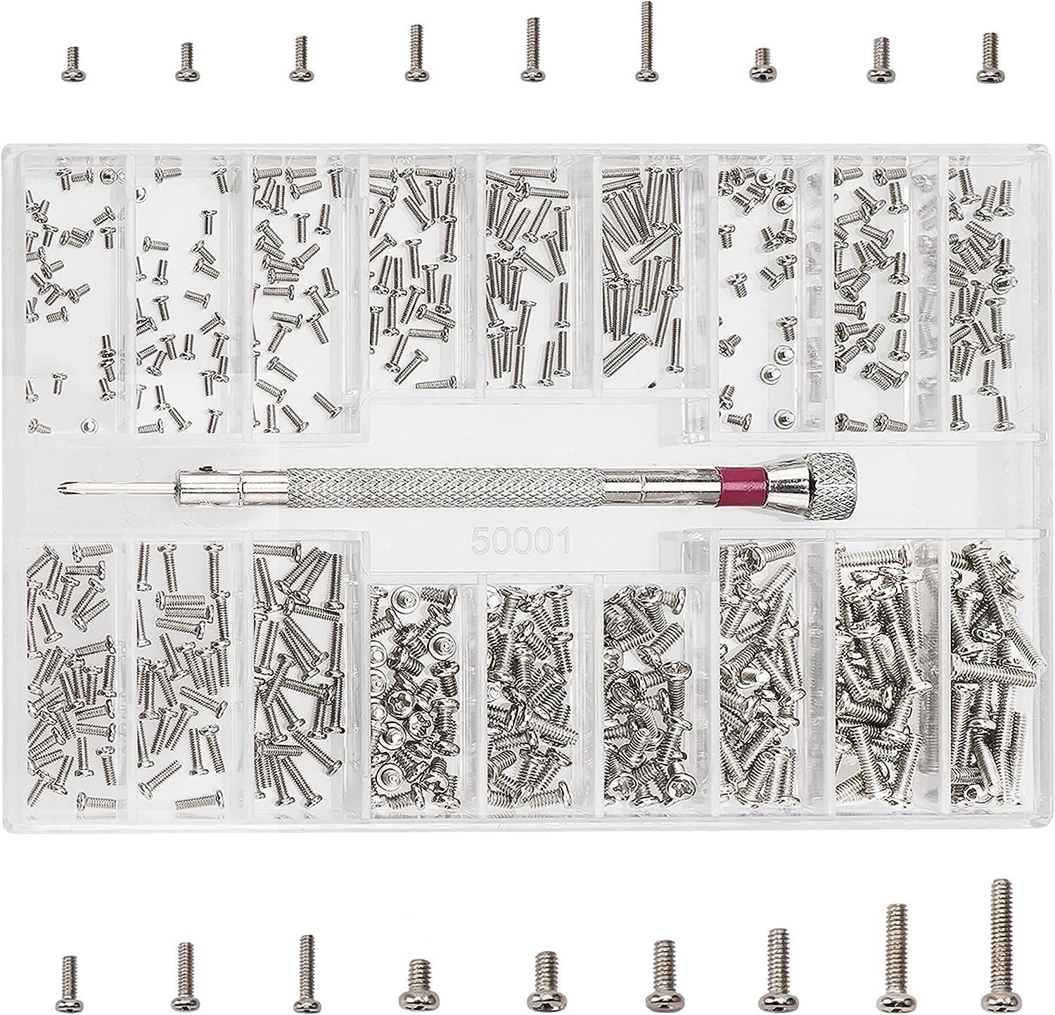 500 PCS Tiny Micro Repair Screw Kit, 18 Sizes Stainless Steel Tiny ...