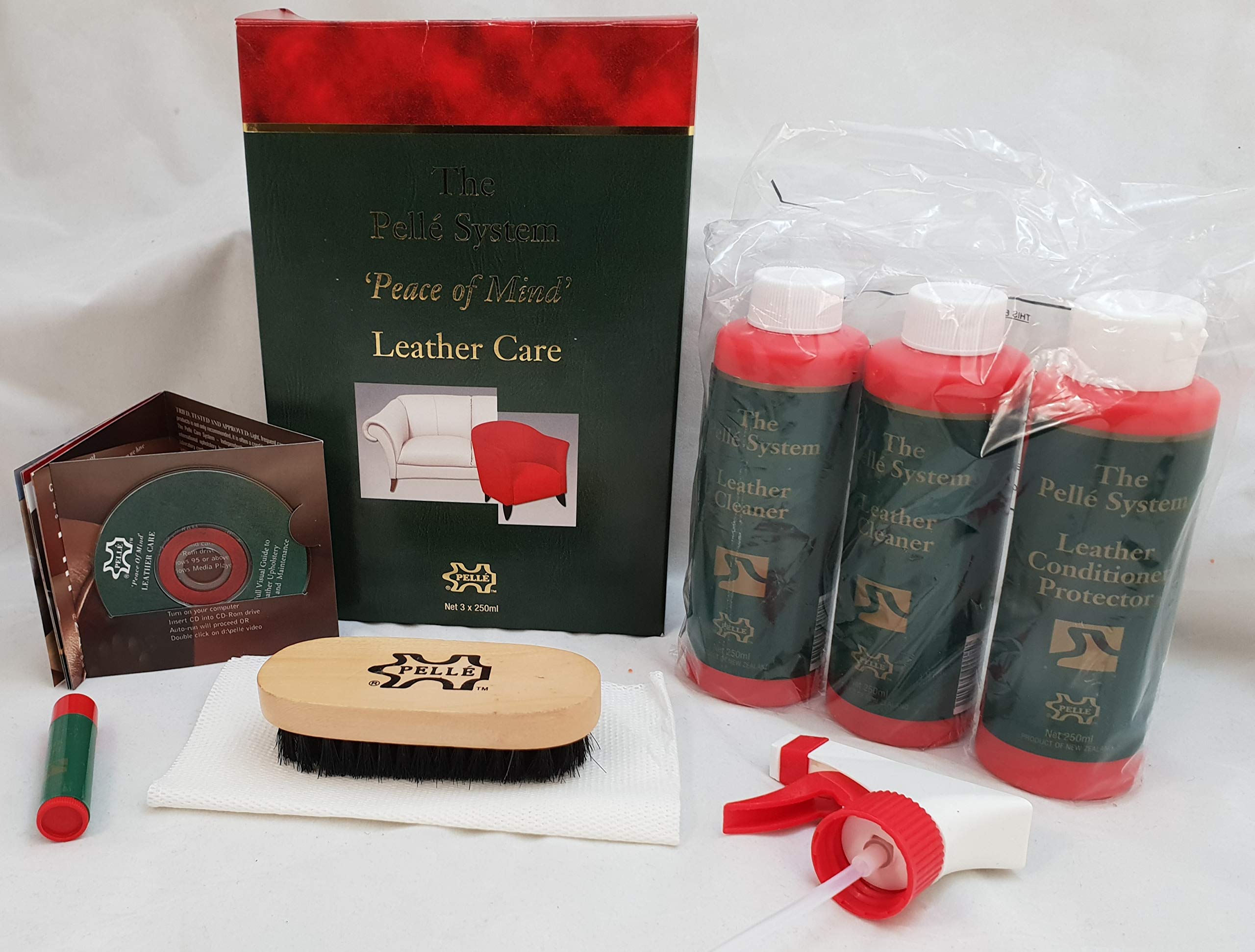 Pelle Master Kit Full Leather Furniture Cleaning System - Leather Care Kit Includes Upholstery ...