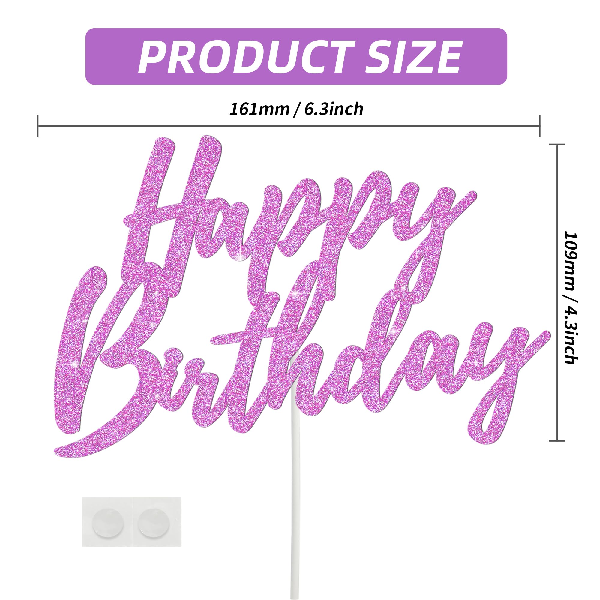 Snapklik.com : Happy Birthday Cake Toppers Purple Glitter Birthday Cake ...
