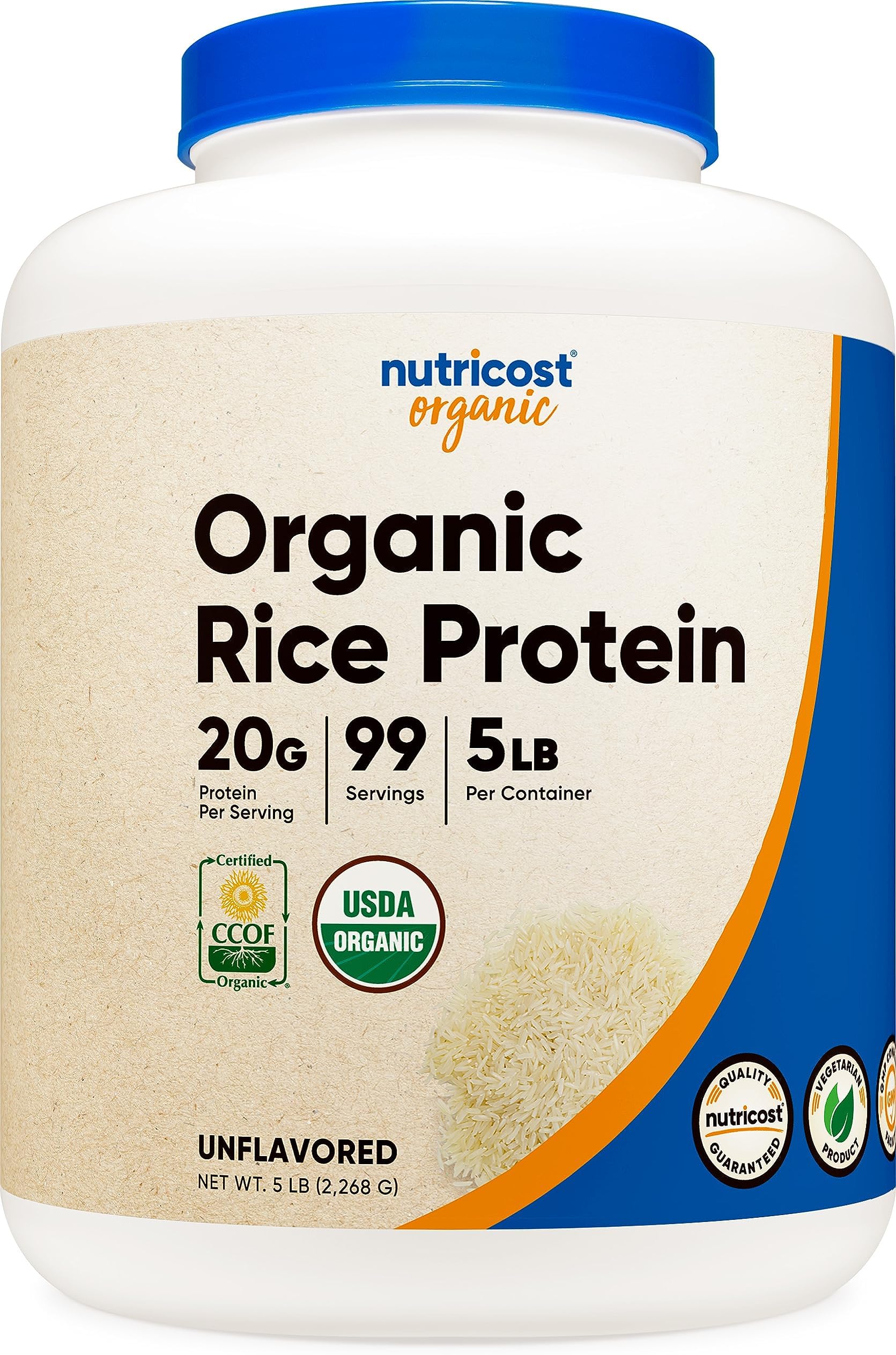 Amazon.com: Nutricost Organic Rice Protein Powder 5lbs (Unflavored ...