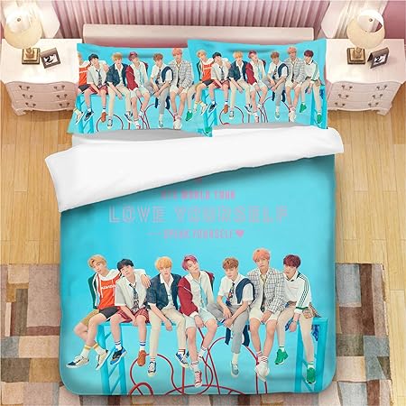 Amazon.com: Kpop BTS Duvet Cover Sets Map of The Soul Bedding Set 3pcs ...