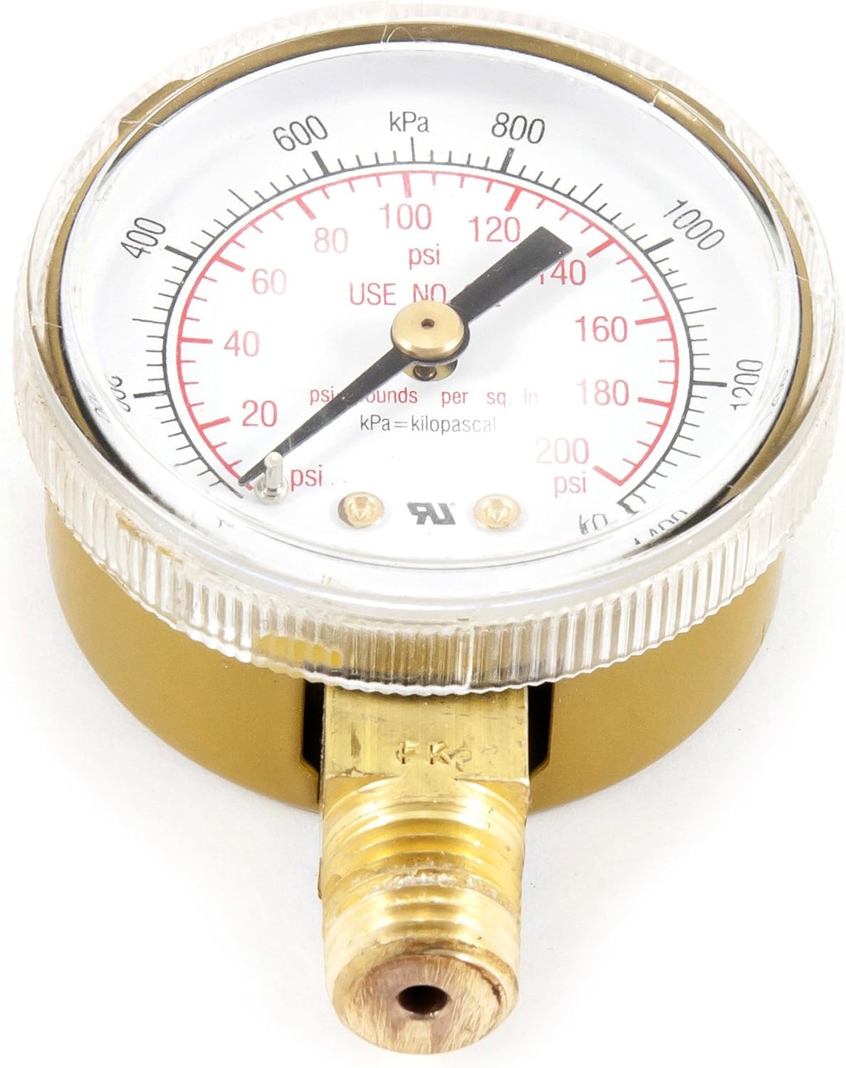 Forney 87729 Oxygen Gauge, Low Pressure, 2-Inch by 1/4-Inch NPT, 0-200 ...