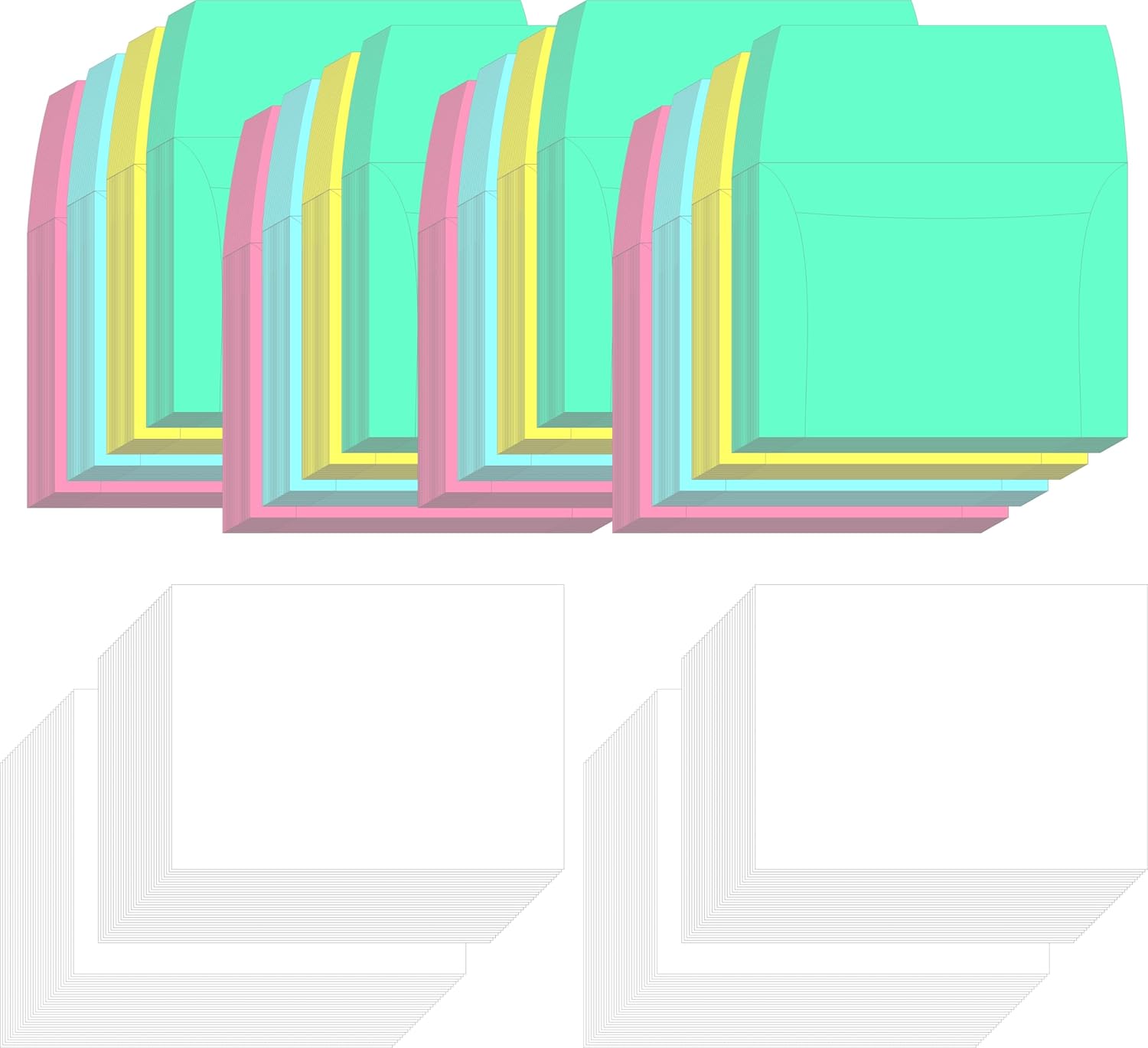 IMPRINT Paper Envelope With Blank Note Cards | 4x3 Inch | Pack of 200 ...