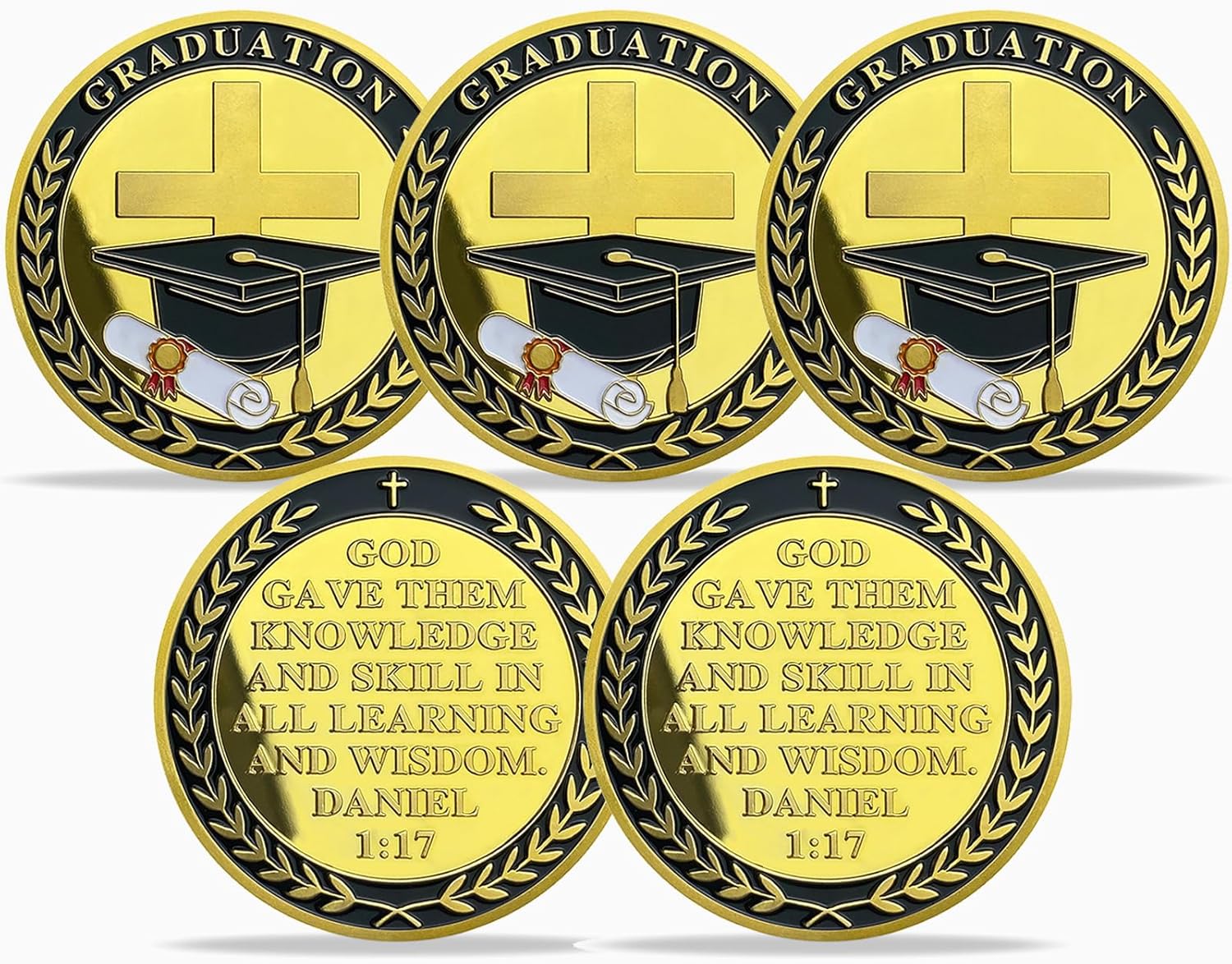 Amazon.com: 5 Pcs Congratulations Graduate Christian Challenge Coin ...