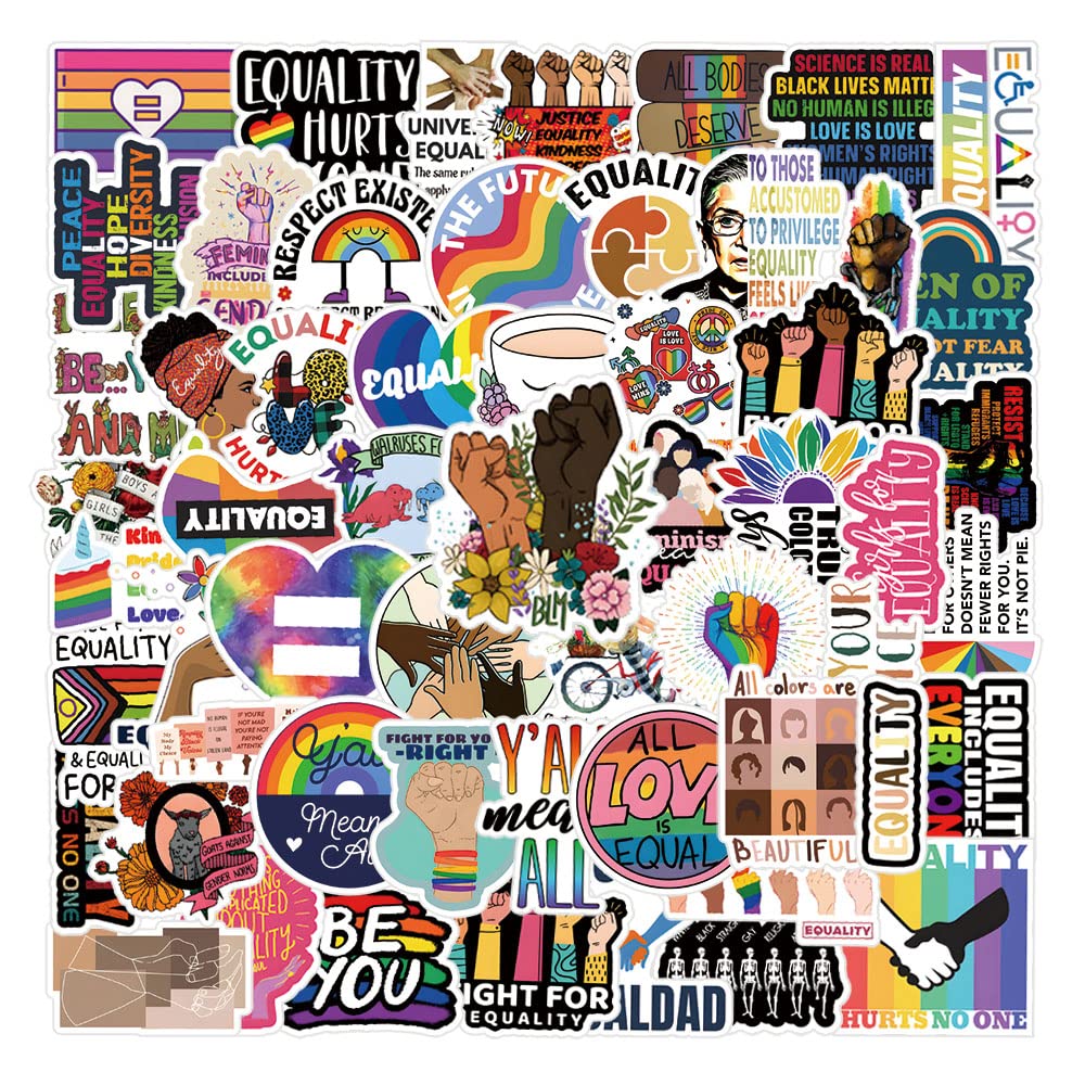 Amazon.com: 63 Pcs Equality Pride Aesthetics Graffiti Waterproof Vinyl ...