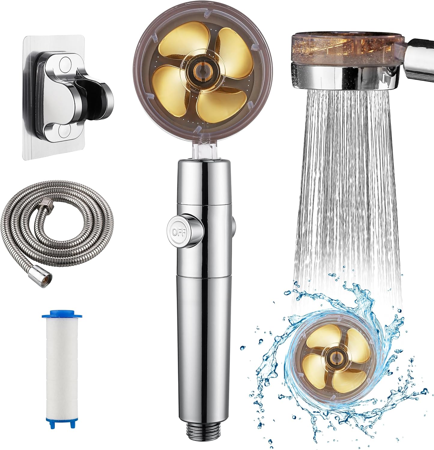 Amazon.com: Iopsk Hydro Shower Jet Head High Pressure Shower Heads with ...