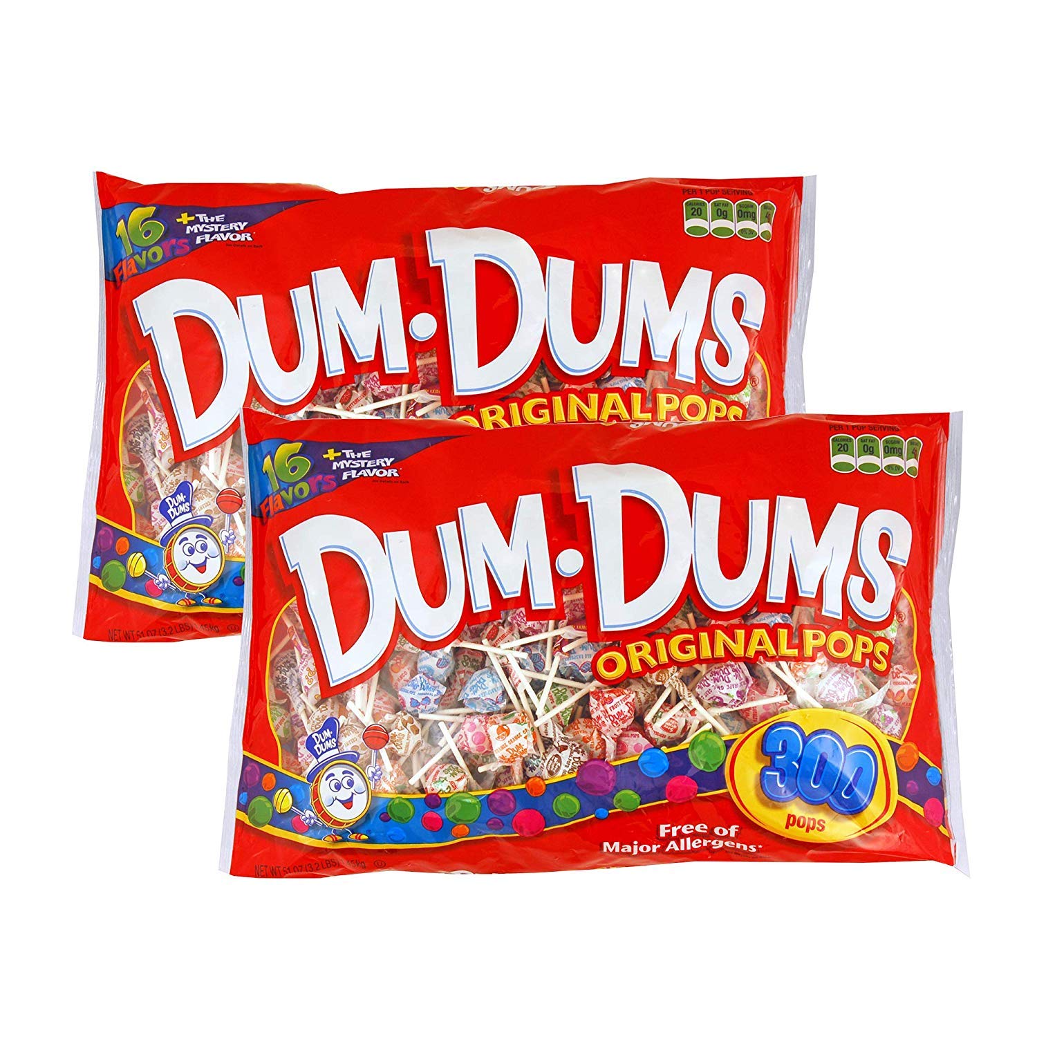 Amazon.com : Dum Dums Original Mix 300 Count Bag (Two Pack) - All-Time ...