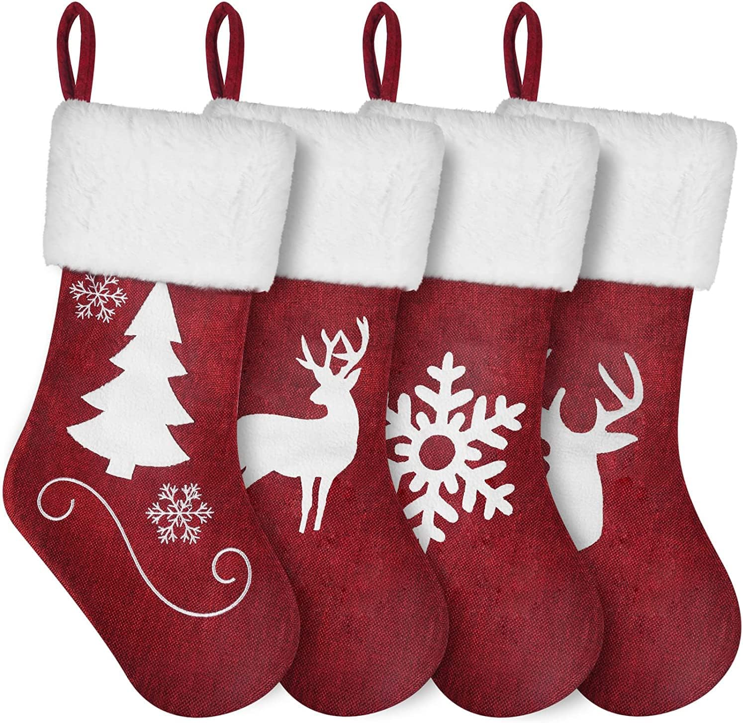 Amazon.com: Christmas Stockings 3 Pcs 16 Inches Knit Knitted Stockings ...