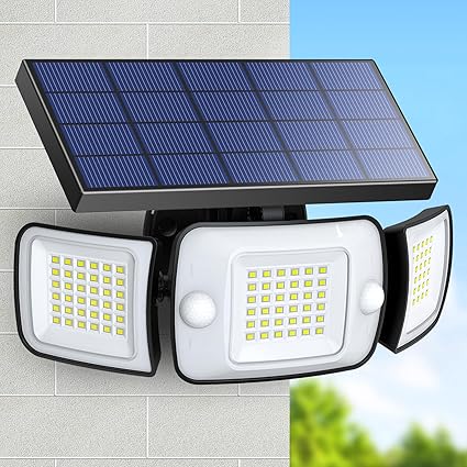intelamp Solar Outdoor Lights,6000mAh Motion Sensor with Dual Sensors ...